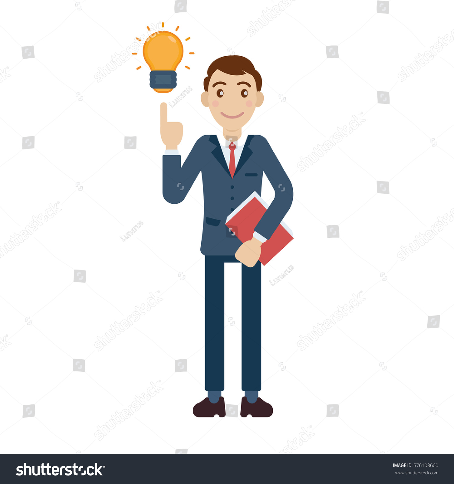 Vector Flat Business Man Idea Concept Stock Vector (Royalty Free ...