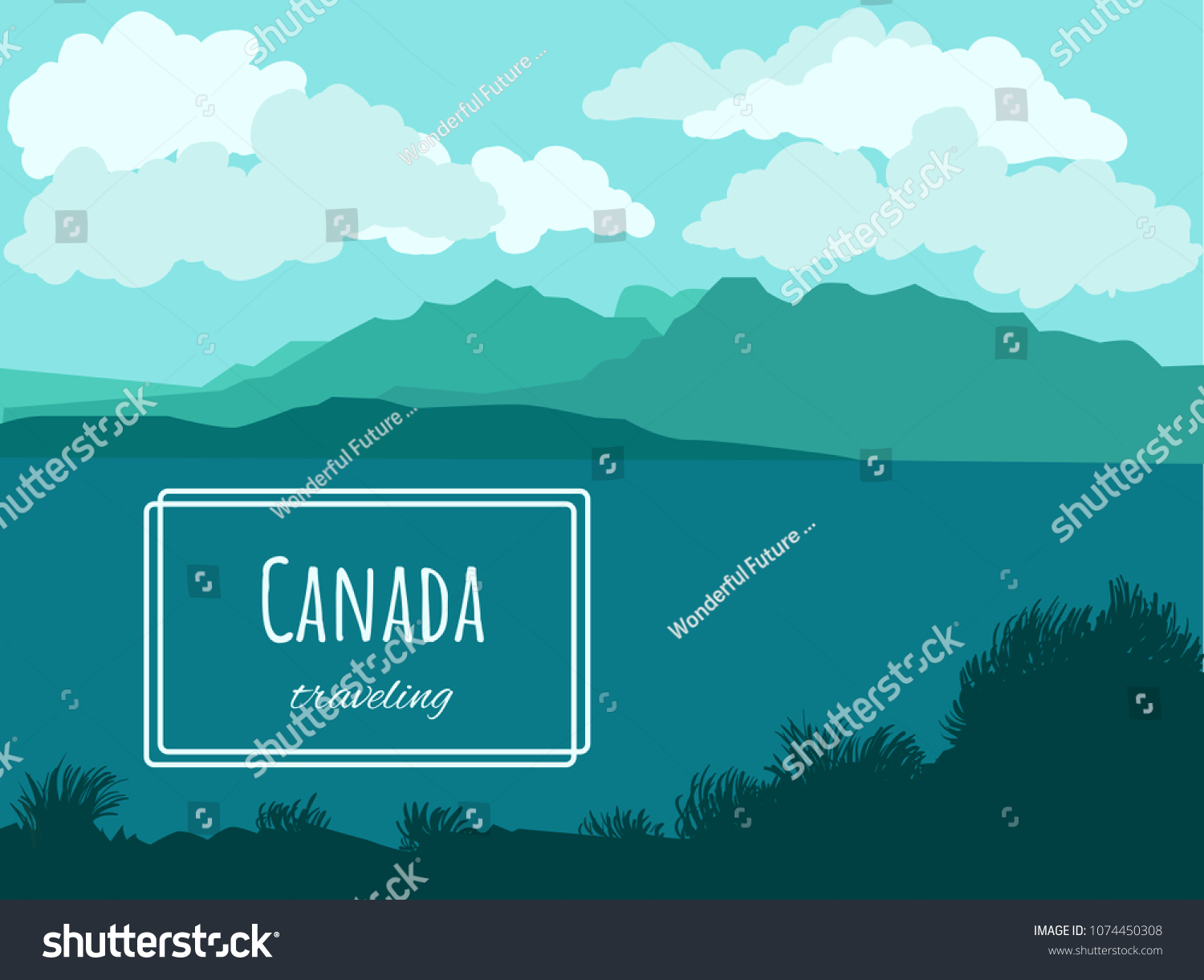 Vector Flat Canadian Landscape Parallax Effect Stock Vector (Royalty ...