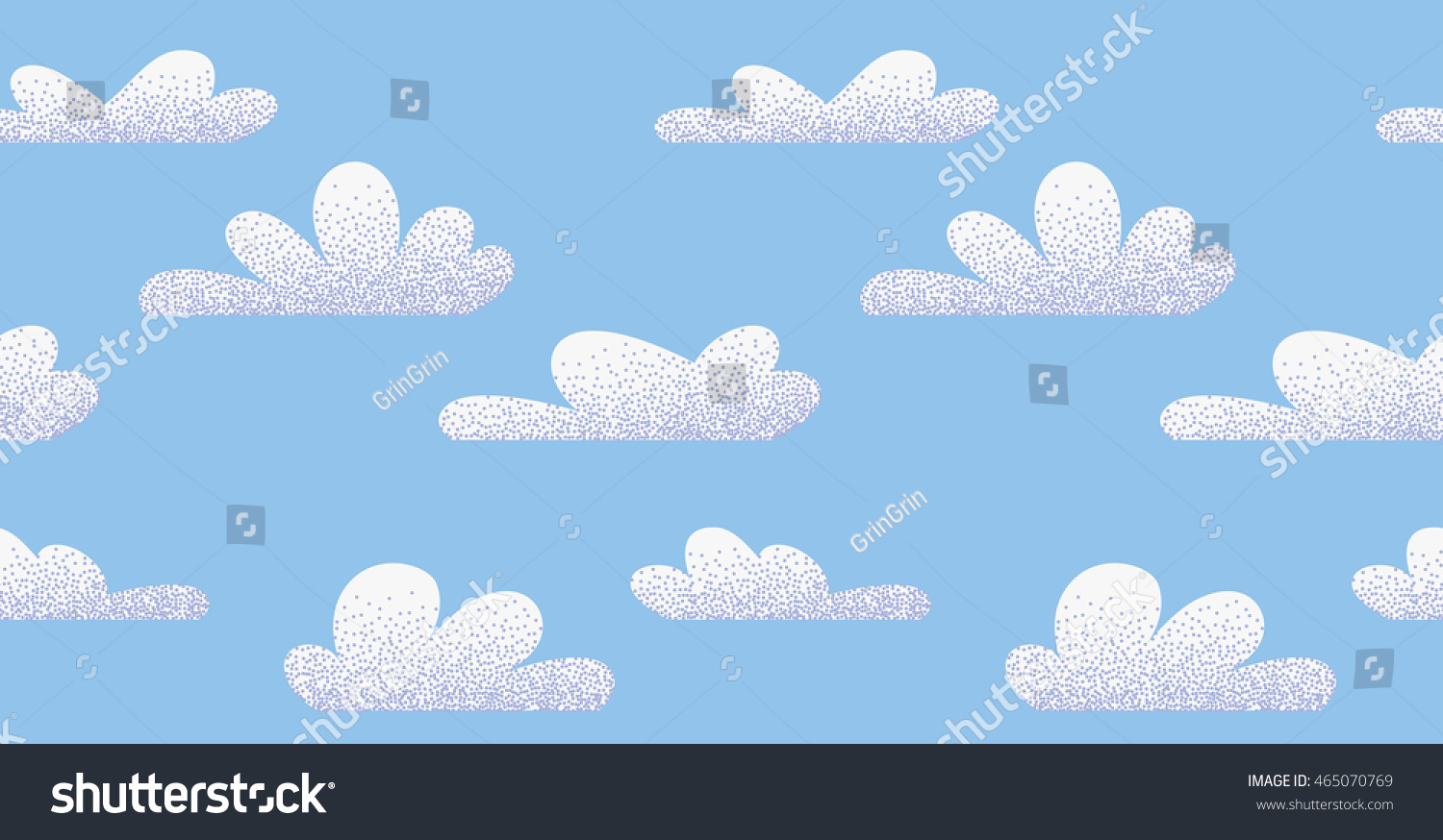 Vector Flat Cartoon Clouds Seamless Pattern Stock Vector (Royalty Free ...