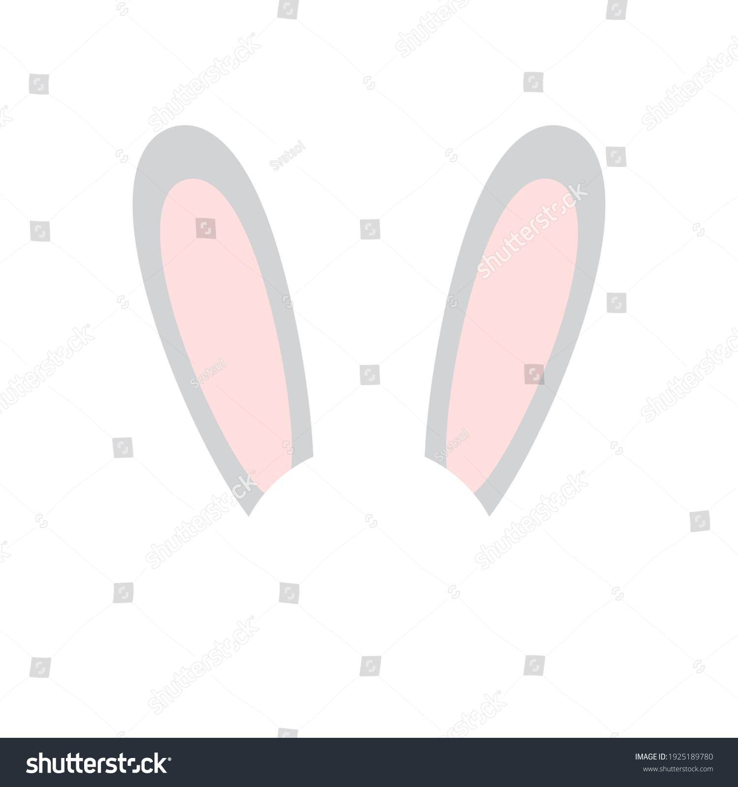 Vector Flat Cartoon Rabbit Bunny Ears Stock Vector (Royalty Free ...