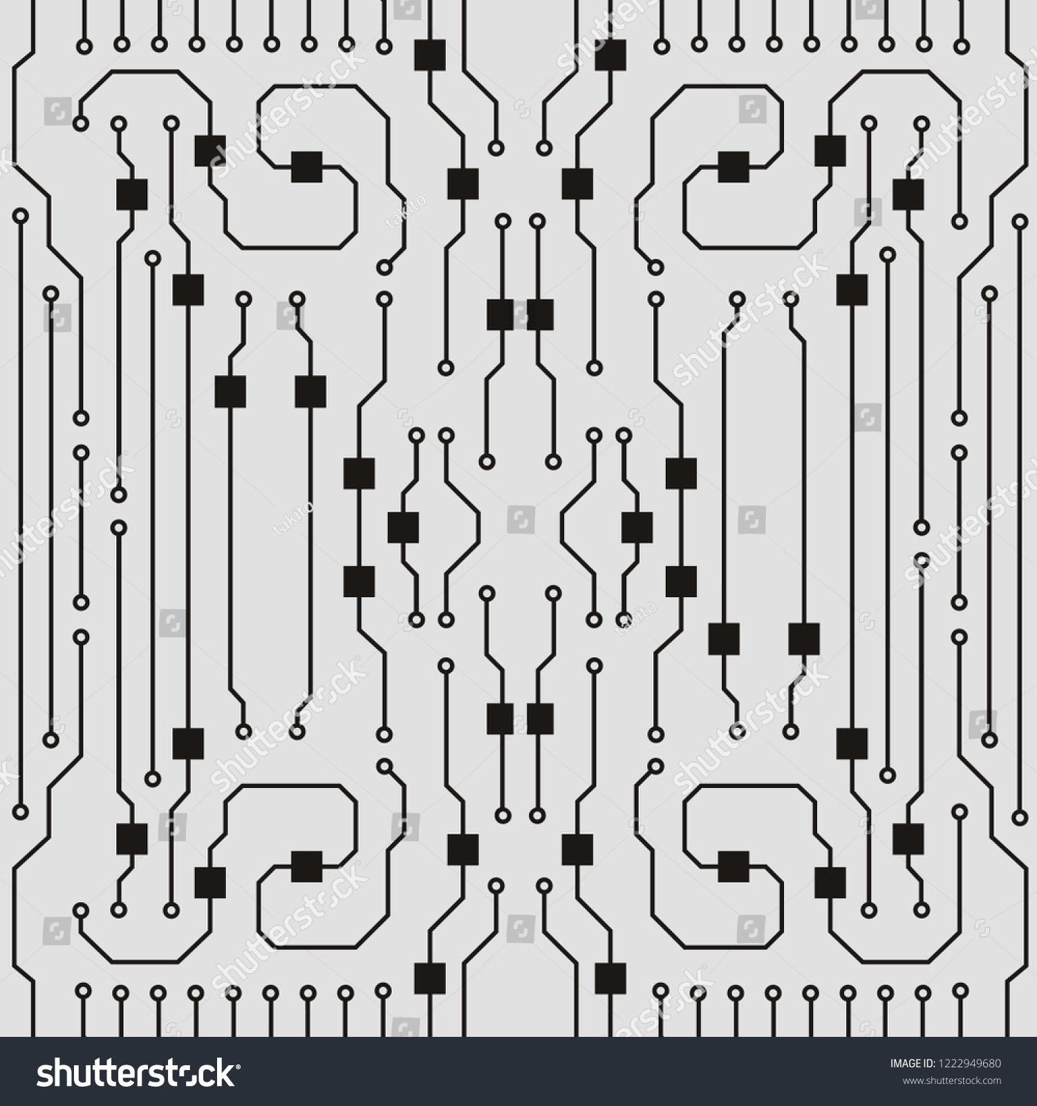 Vector Flat Circuit Board Illustration Stock Vector (Royalty Free ...