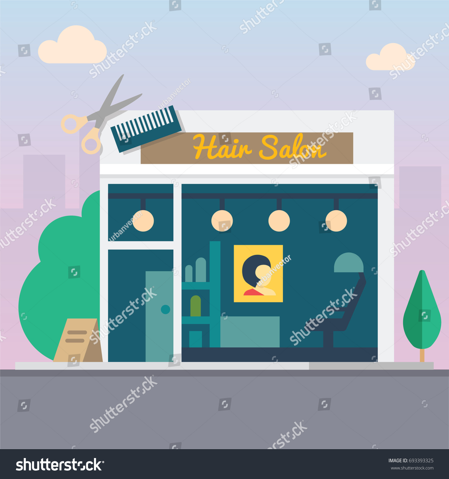 2,095 Hair salon front Stock Illustrations, Images & Vectors | Shutterstock