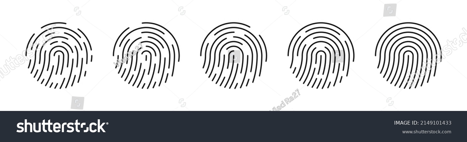 Vector Flat Fingerprints Icon Set Different Stock Vector (Royalty Free ...
