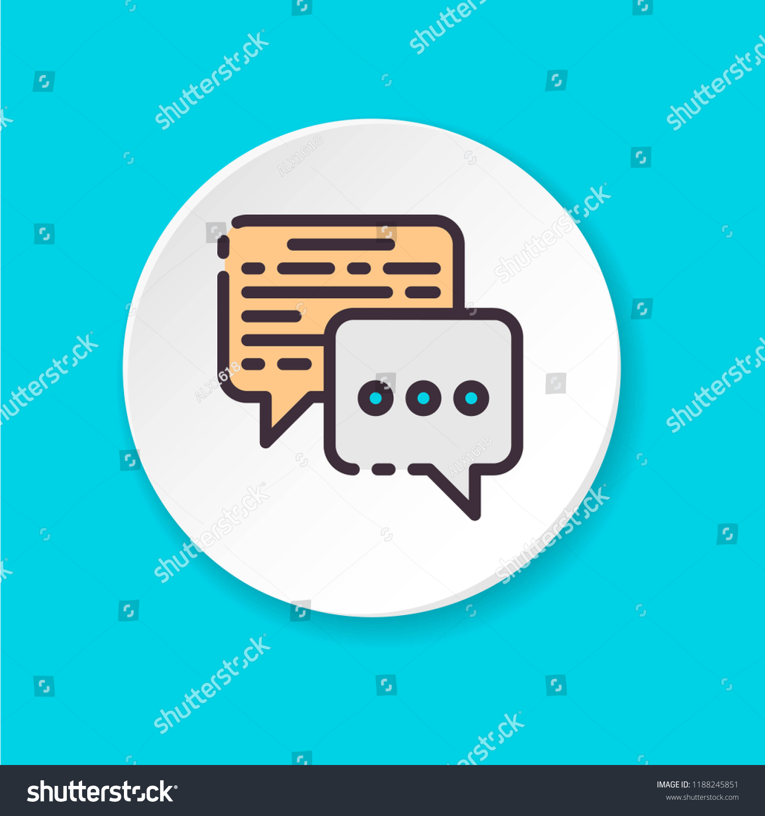 Vector Flat Icon Business Conversation Button Stock Vector (Royalty ...
