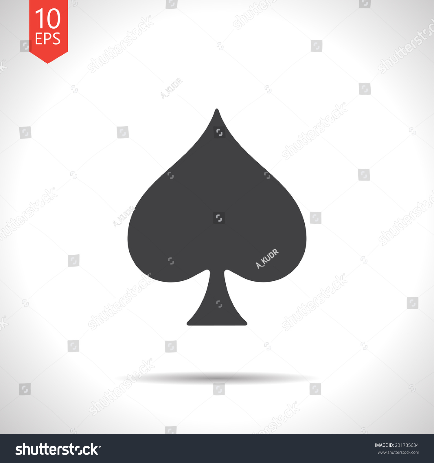 Vector Flat Isolate Game Spade Icon Stock Vector (Royalty Free ...
