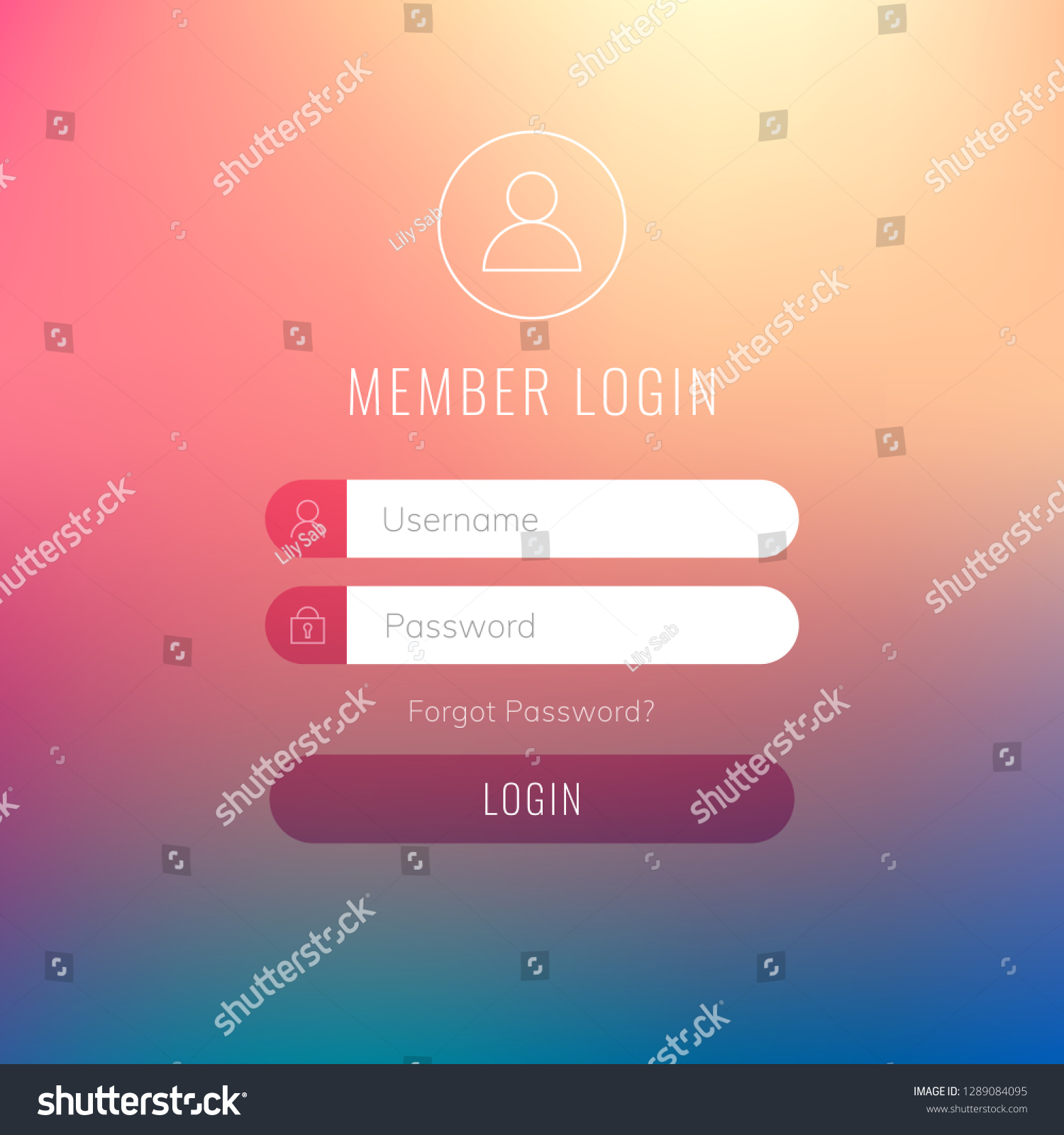 Vector Flat Login Screen Website Mobile Stock Vector (Royalty Free ...