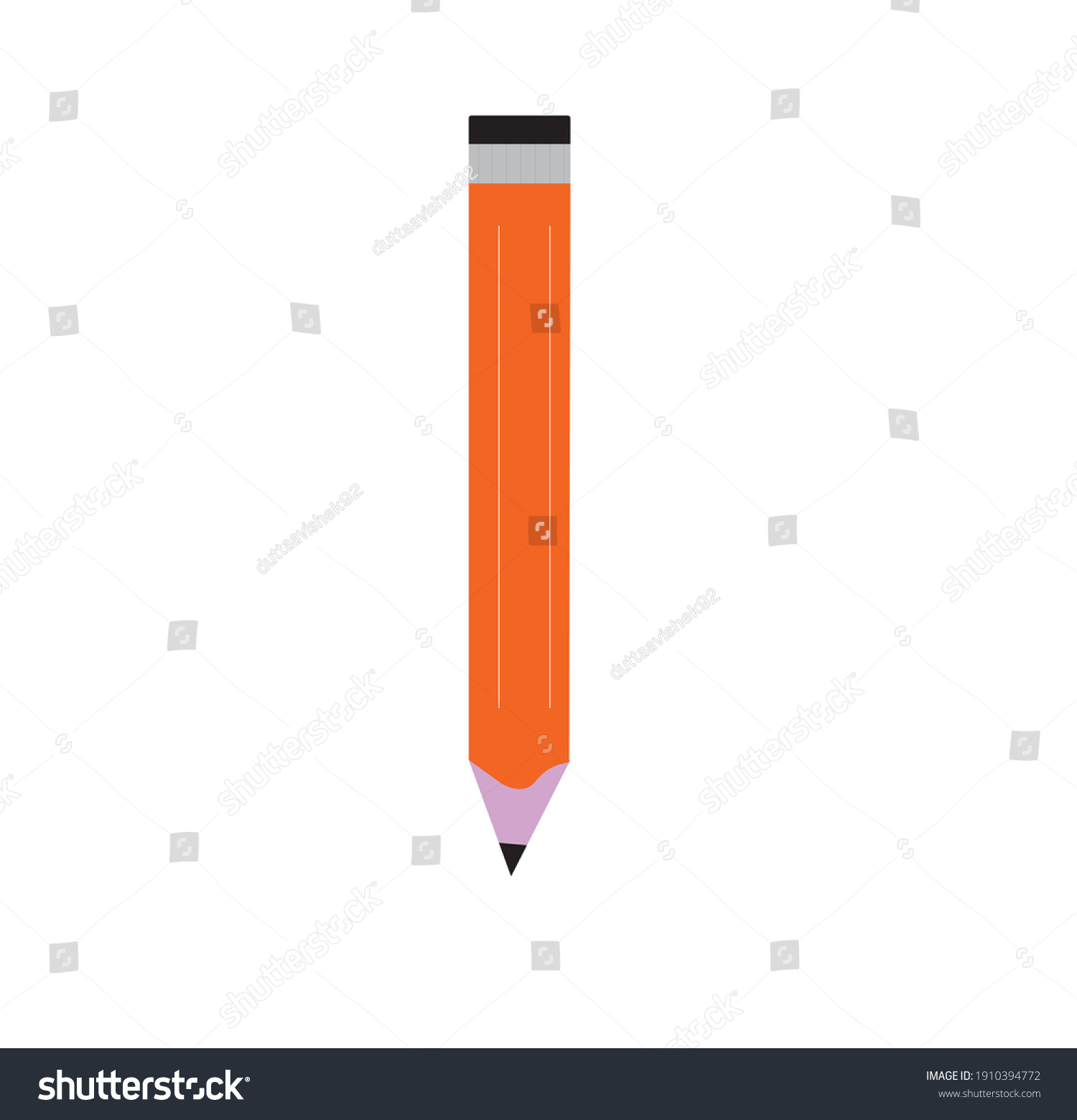 Vector Flat Minimalist Pencil Stock Vector (Royalty Free) 1910394772 ...