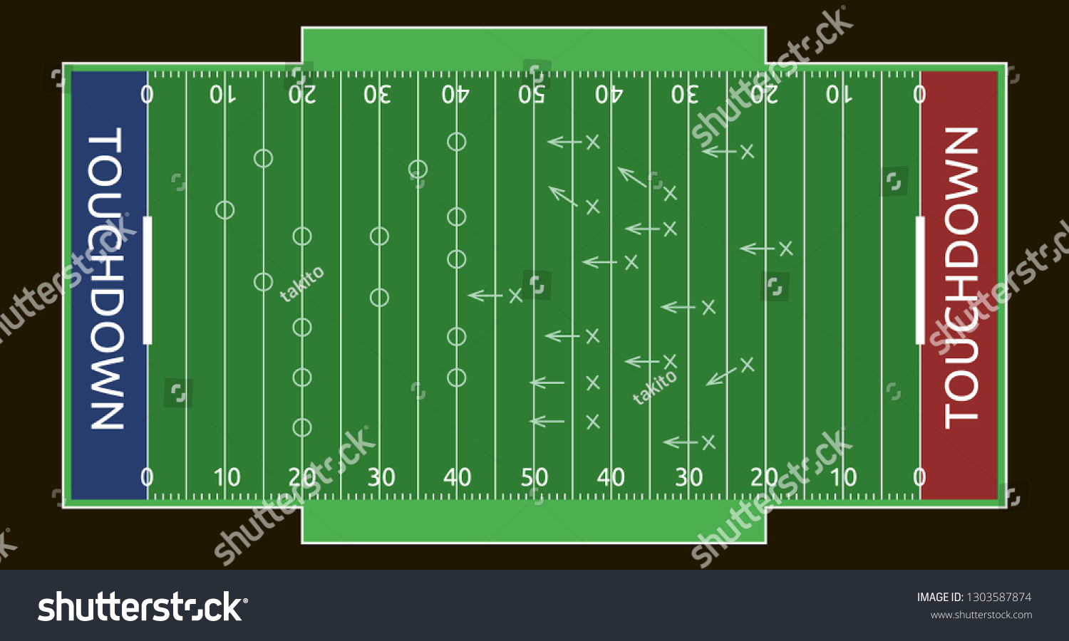 Vector Flat Rugby Field Illustration Stock Vector (Royalty Free ...