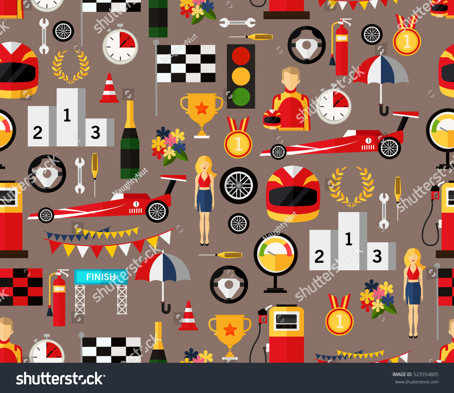 Vector Flat Seamless Texture Pattern Sports Stock Vector (Royalty Free ...