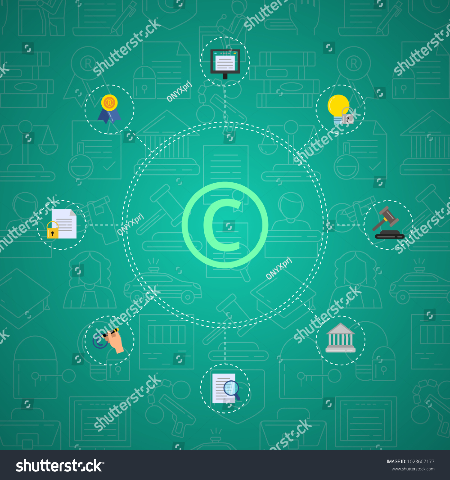 Vector Flat Style Copyright Elements Infographic Stock Vector (Royalty ...