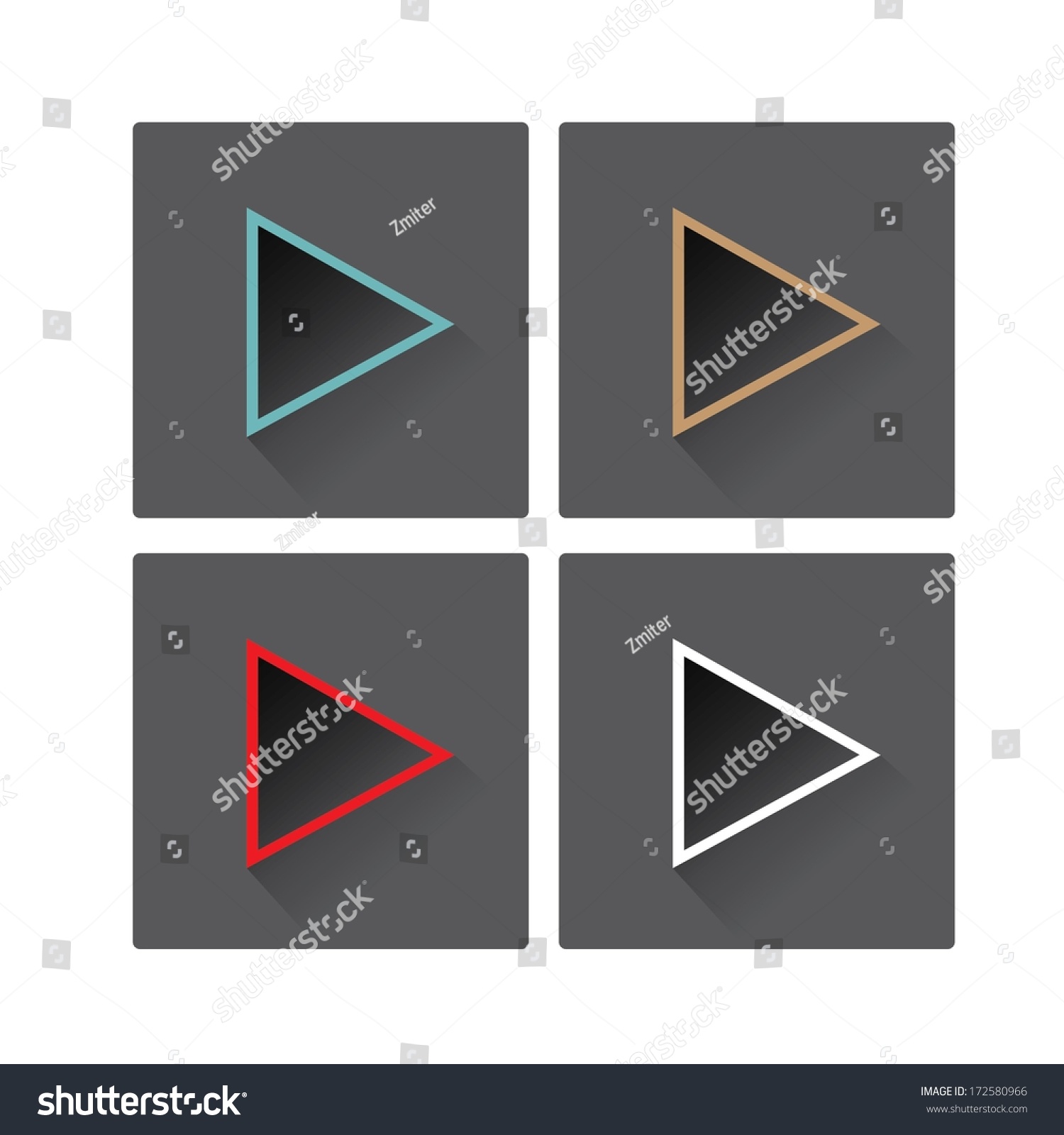 Vector Flat Trendy Design Play Button Stock Vector (Royalty Free ...