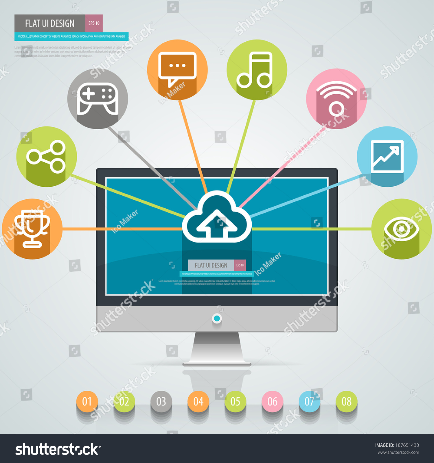 Vector Flat Ui Design Concept Social Stock Vector (Royalty Free ... Vector Flat Ui Design Concept Social Stock Vector (Royalty Free ...