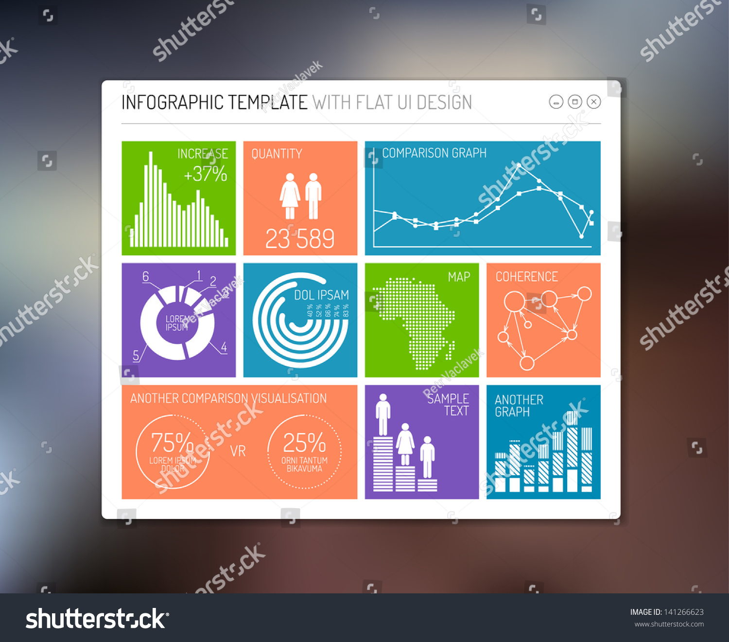 Vector Flat User Interface (Ui) Infographic Template / Design ... Vector Flat User Interface (Ui) Infographic Template / Design ...
