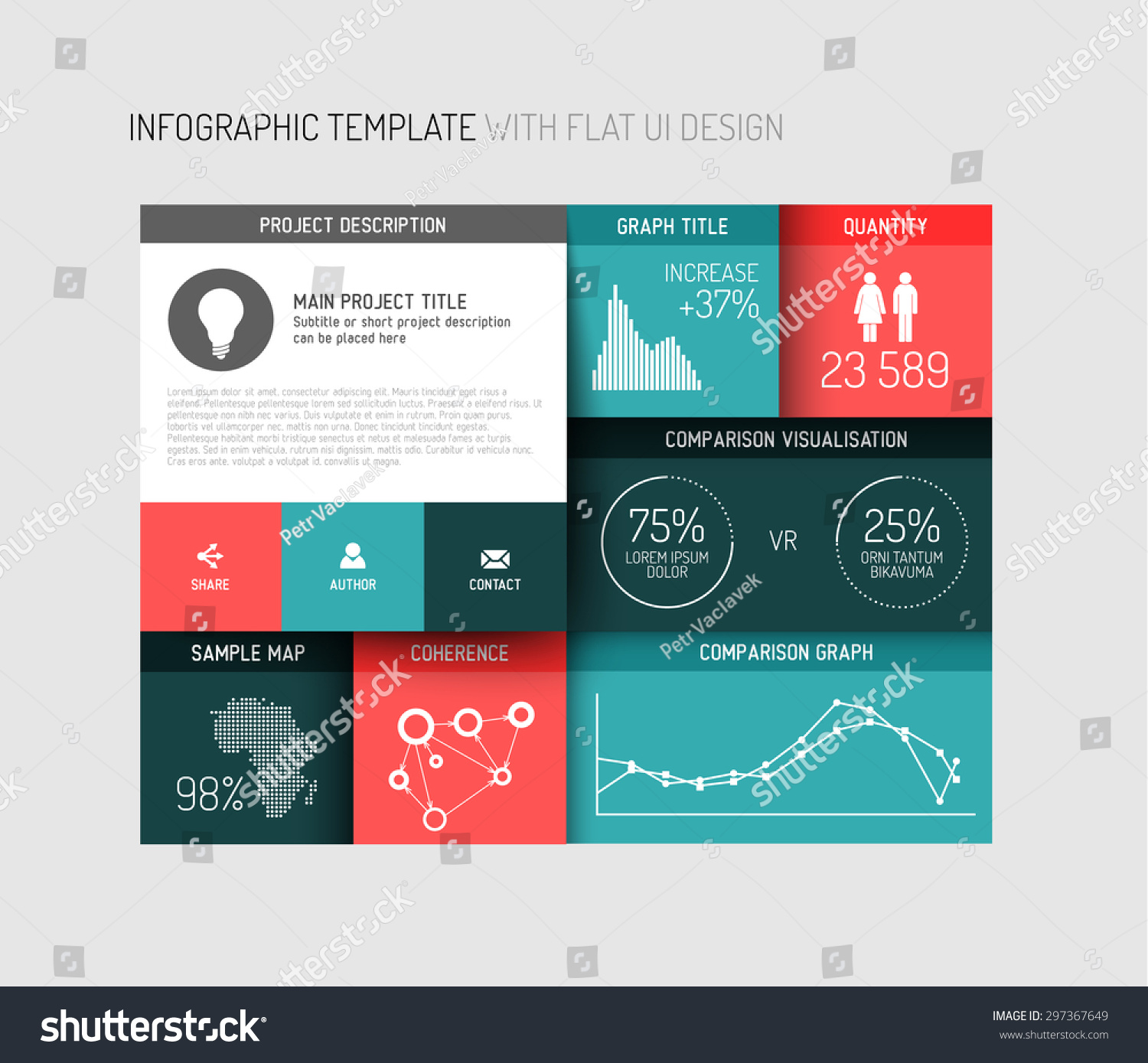 Vektor Stok Vector Flat User Interface Ui Infographic (Tanpa Royalti ... Vektor Stok Vector Flat User Interface Ui Infographic (Tanpa Royalti ...