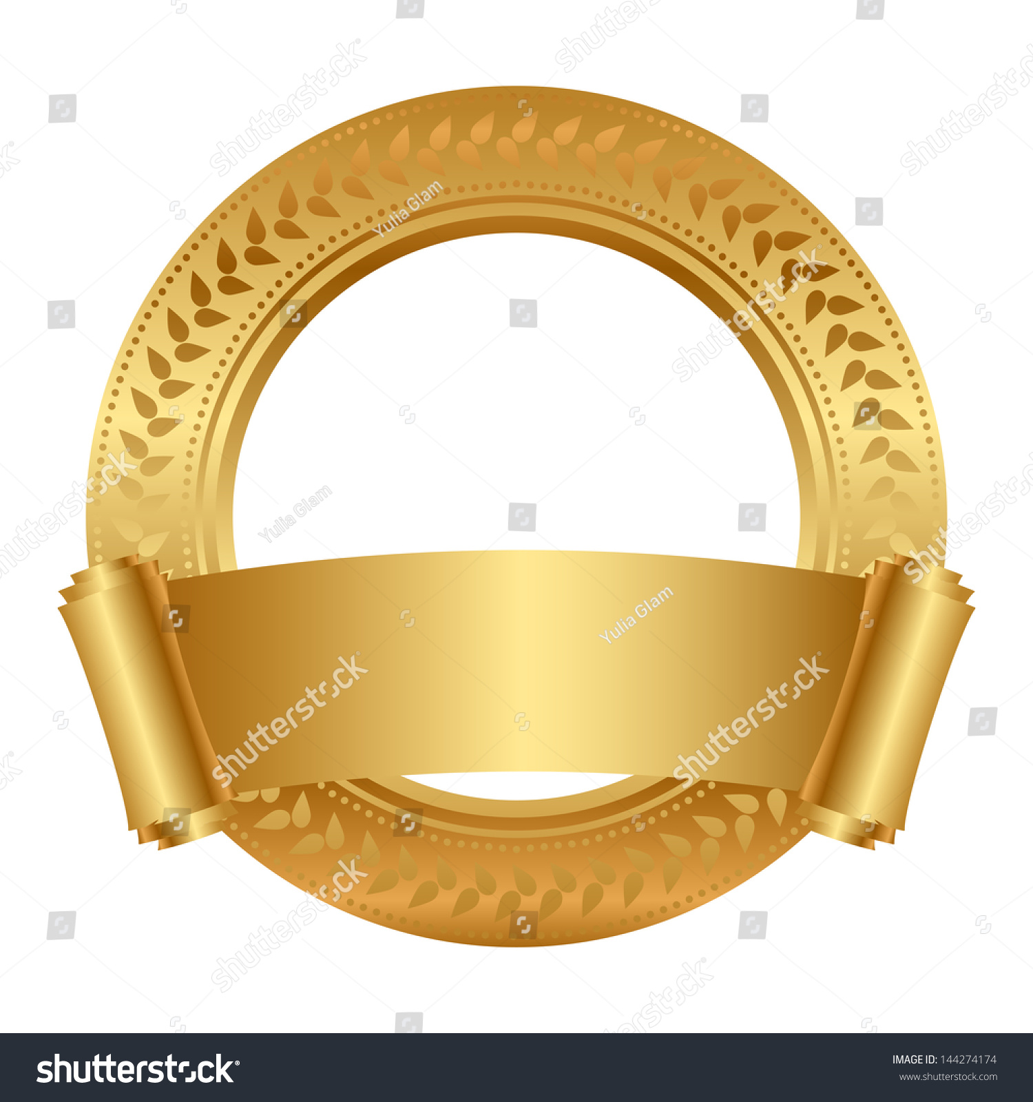Vector Floral Frame Gold Scroll Stock Vector (Royalty Free) 144274174 ...