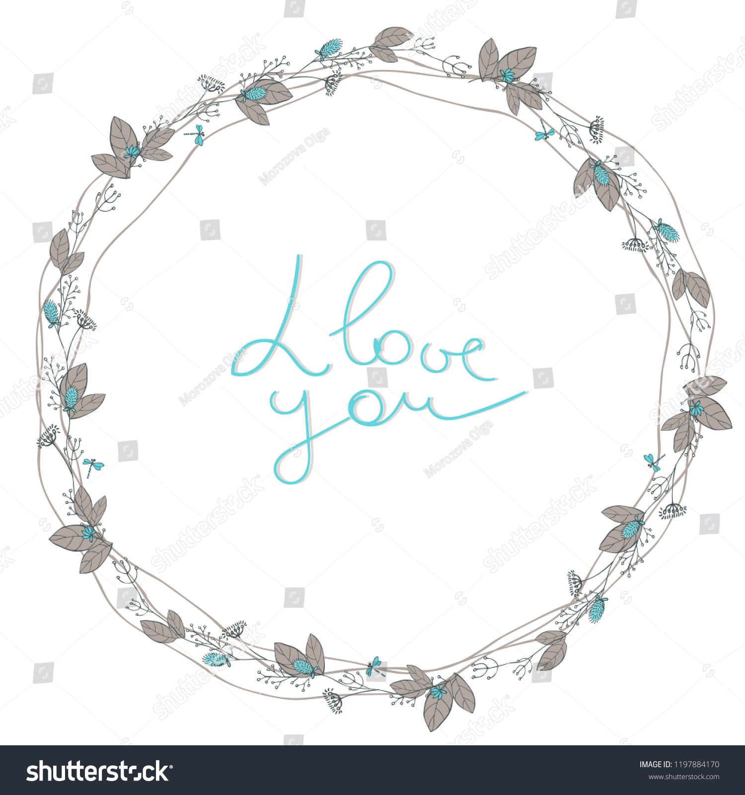 Vector Floral Frame Lettering Stock Vector (Royalty Free) 1197884170 ...