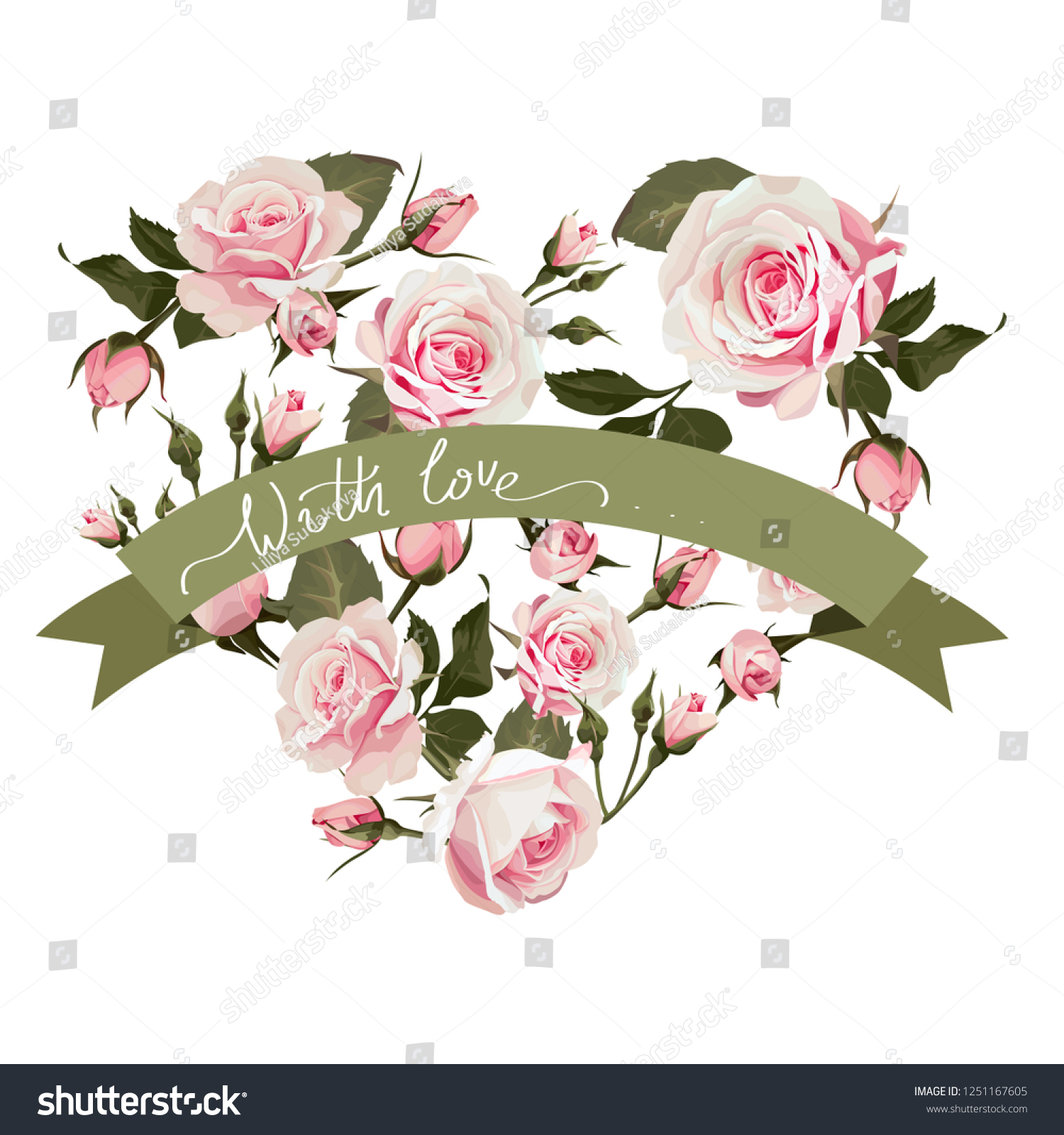 Vector Floral Heart Shape Background Rose 库存矢量图(免版税)1251167605 ... Vector Floral Heart Shape Background Rose 库存矢量图(免版税)1251167605 ...
