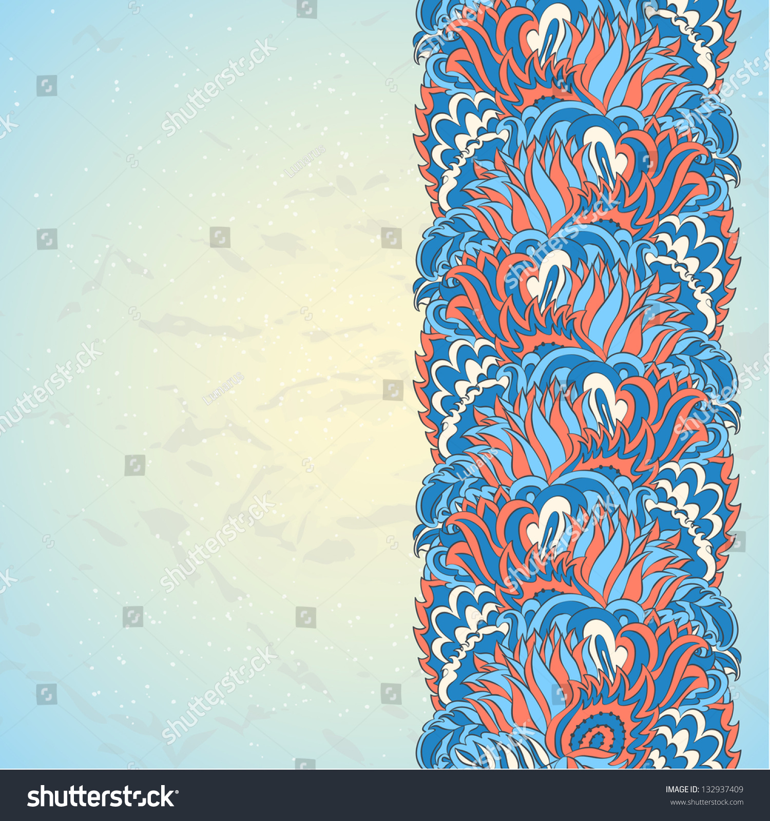 Vector Floral Paisley Border Design Template Stock Vector (Royalty Free ...