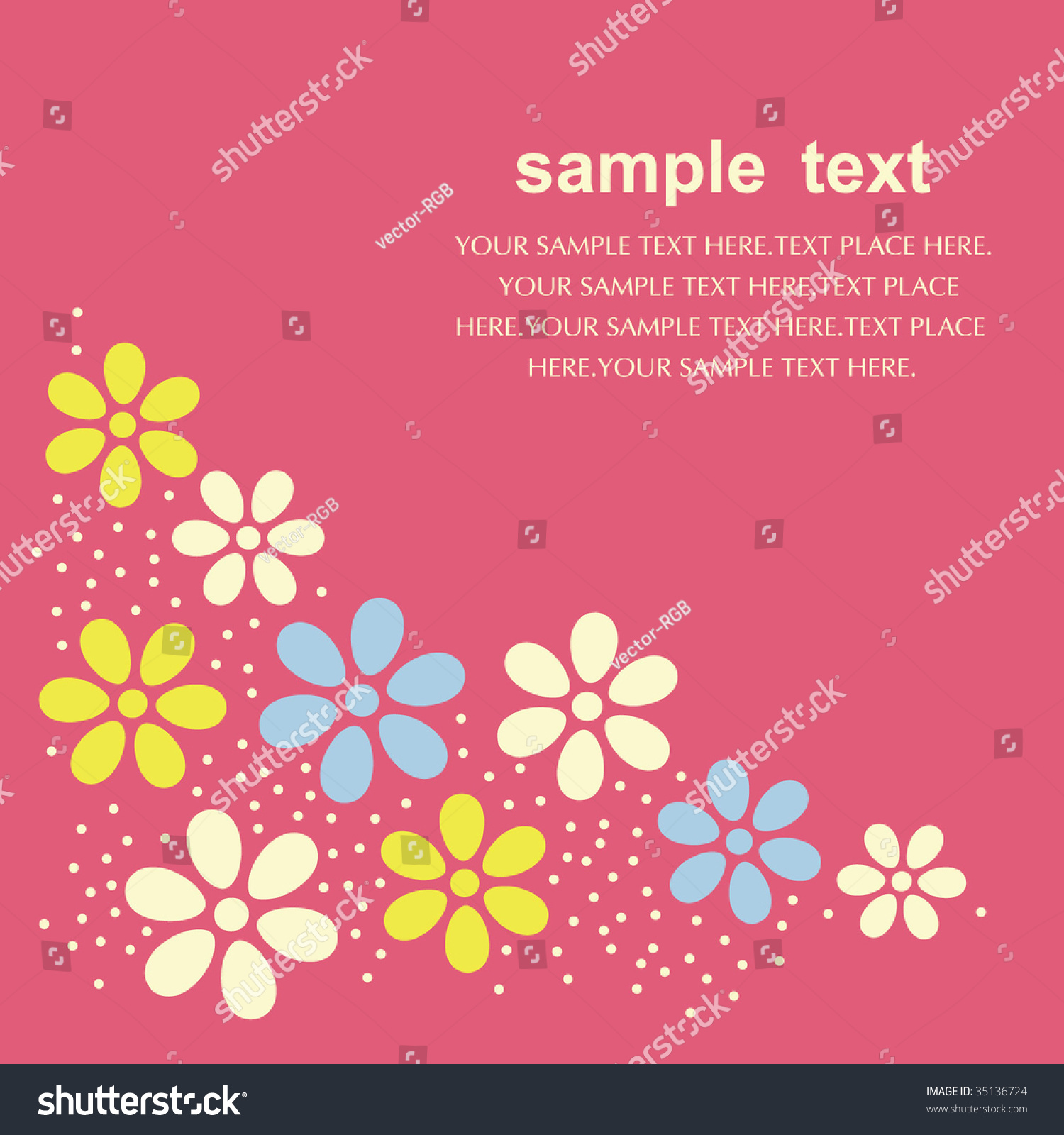 Vector Flower Card Design Stock Vector (Royalty Free) 35136724