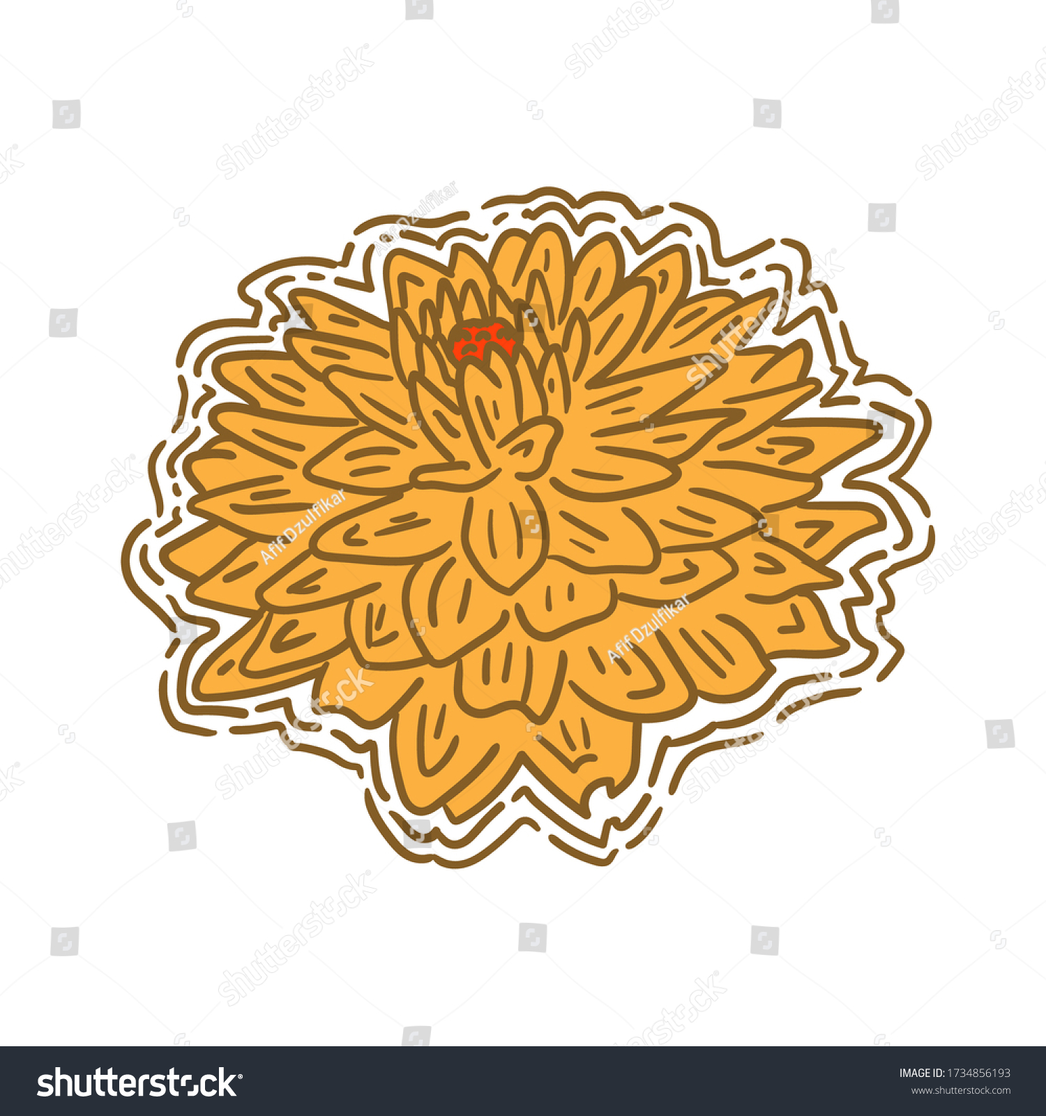 Vector Flower Illustration Assets Template Design Stock Vector (Royalty ...