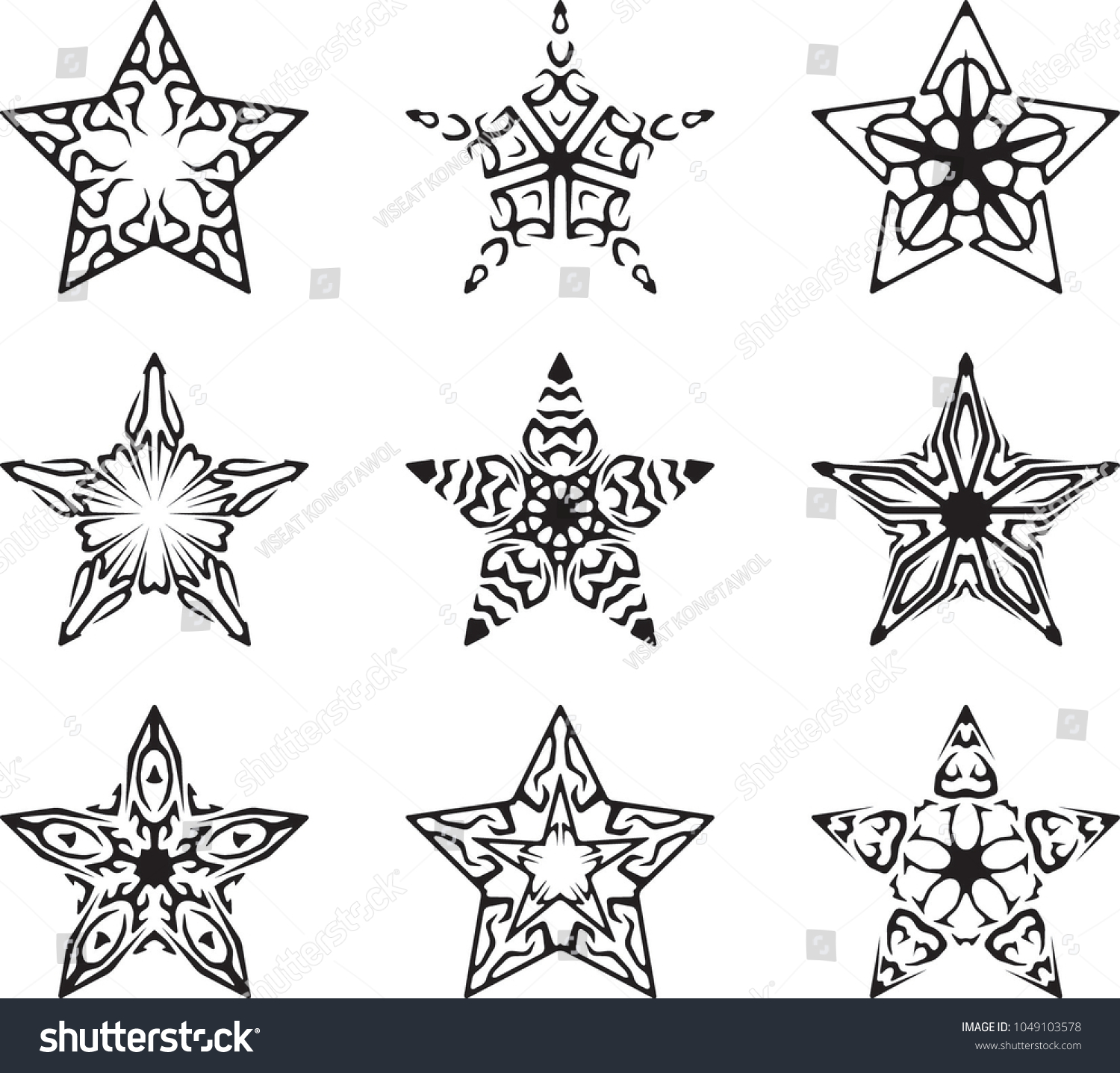 Vector Flower Stars Stock Vector (Royalty Free) 1049103578 | Shutterstock