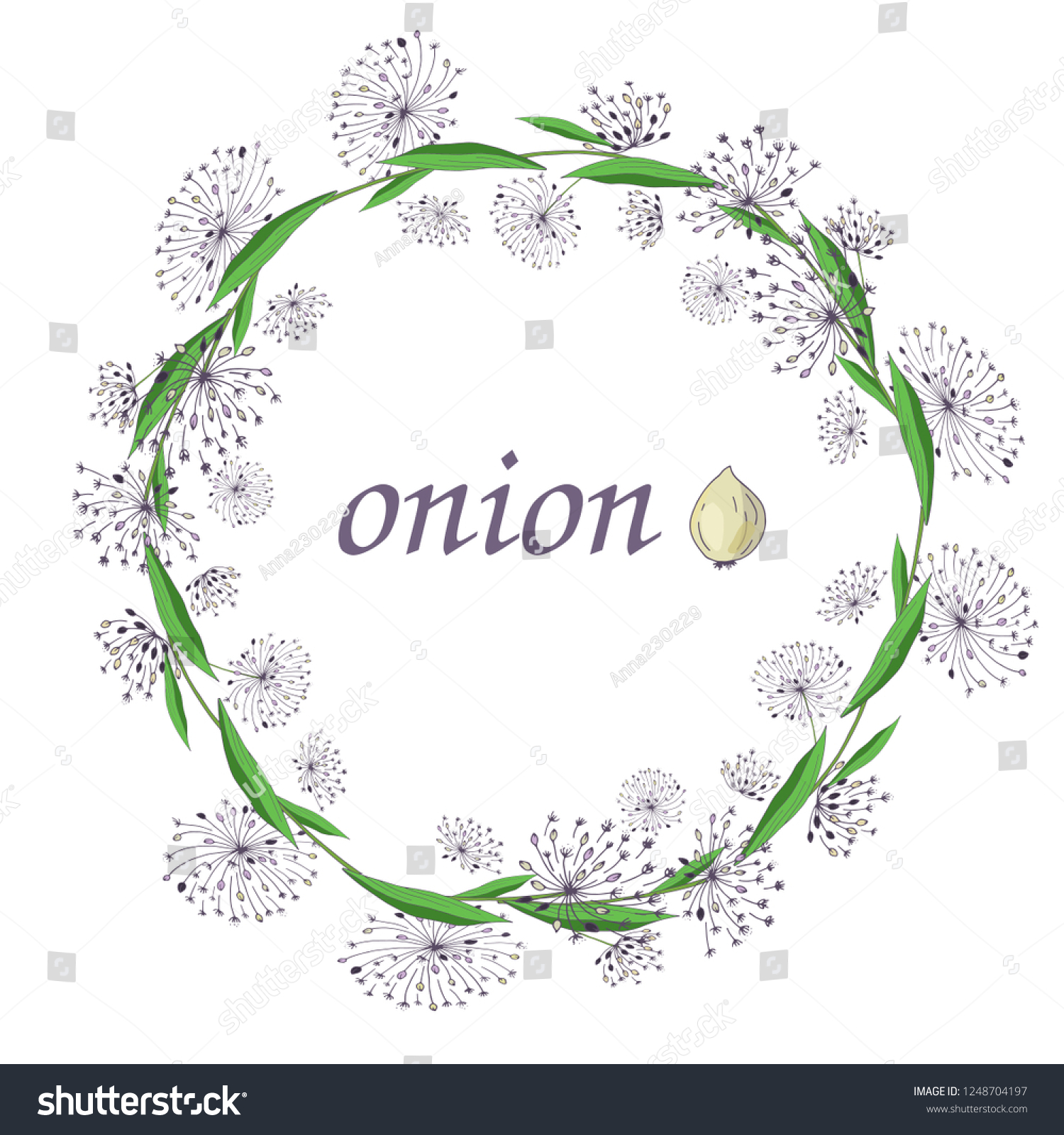 Vector Flower Wreath Bulb Title Stock Vector (Royalty Free) 1248704197 ...