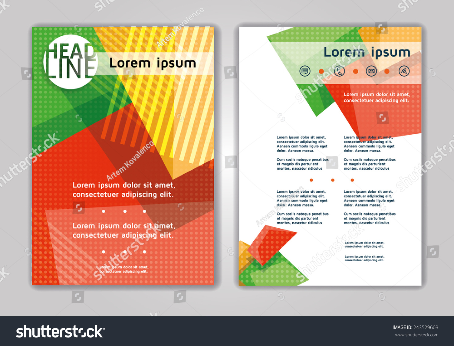 Vector Flyers Templates Brochures A4 Size Stock Vector (Royalty Free ...
