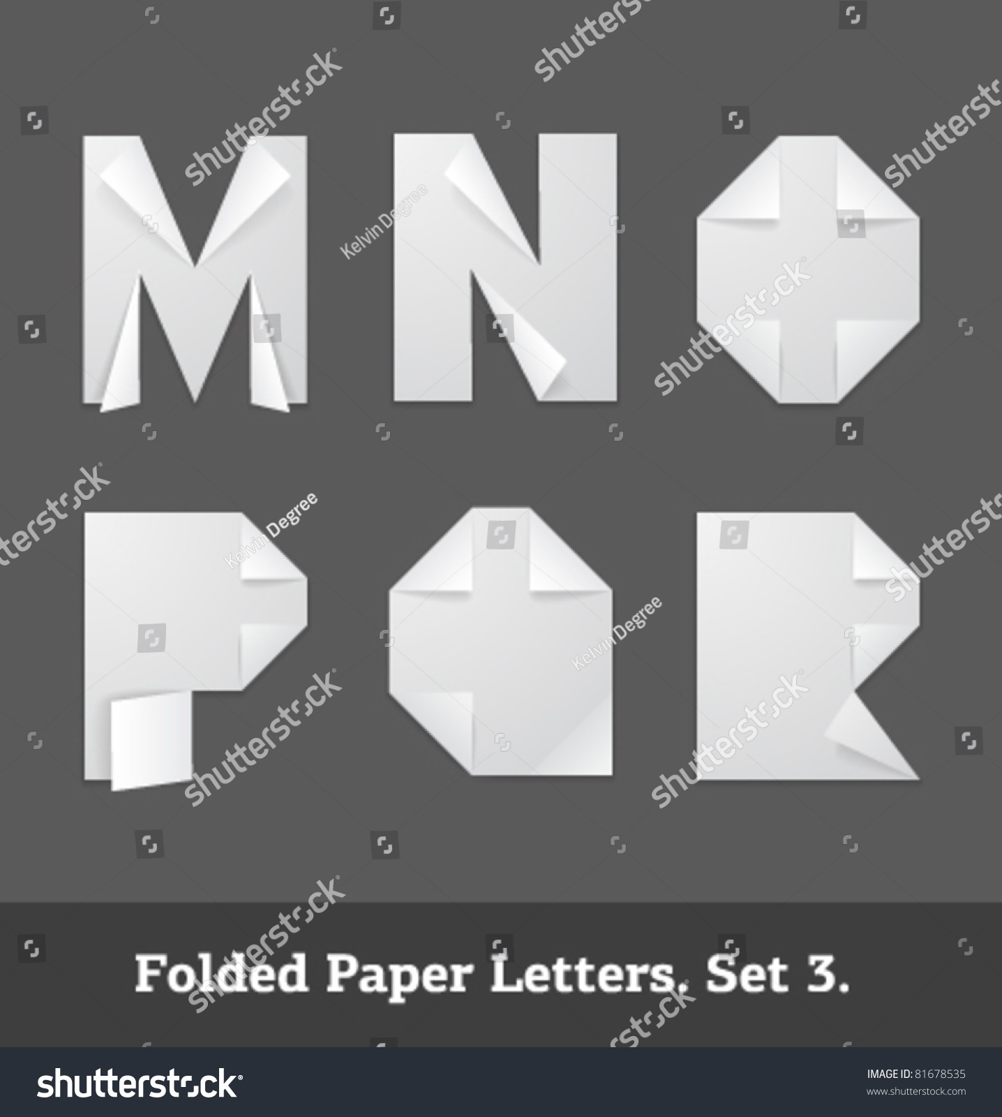 Vector Folded Paper Letters Stock Vector (Royalty Free) 81678535