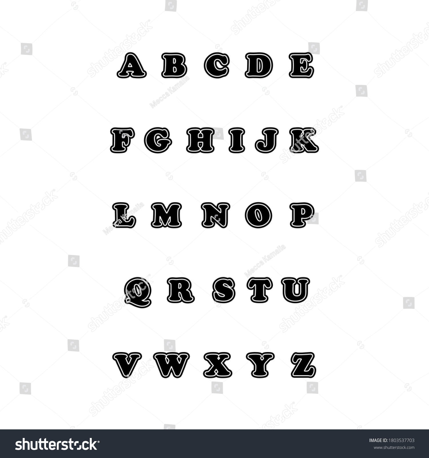 Vector Font Double Outline Bold Alphabet Stock Vector (Royalty Free ...