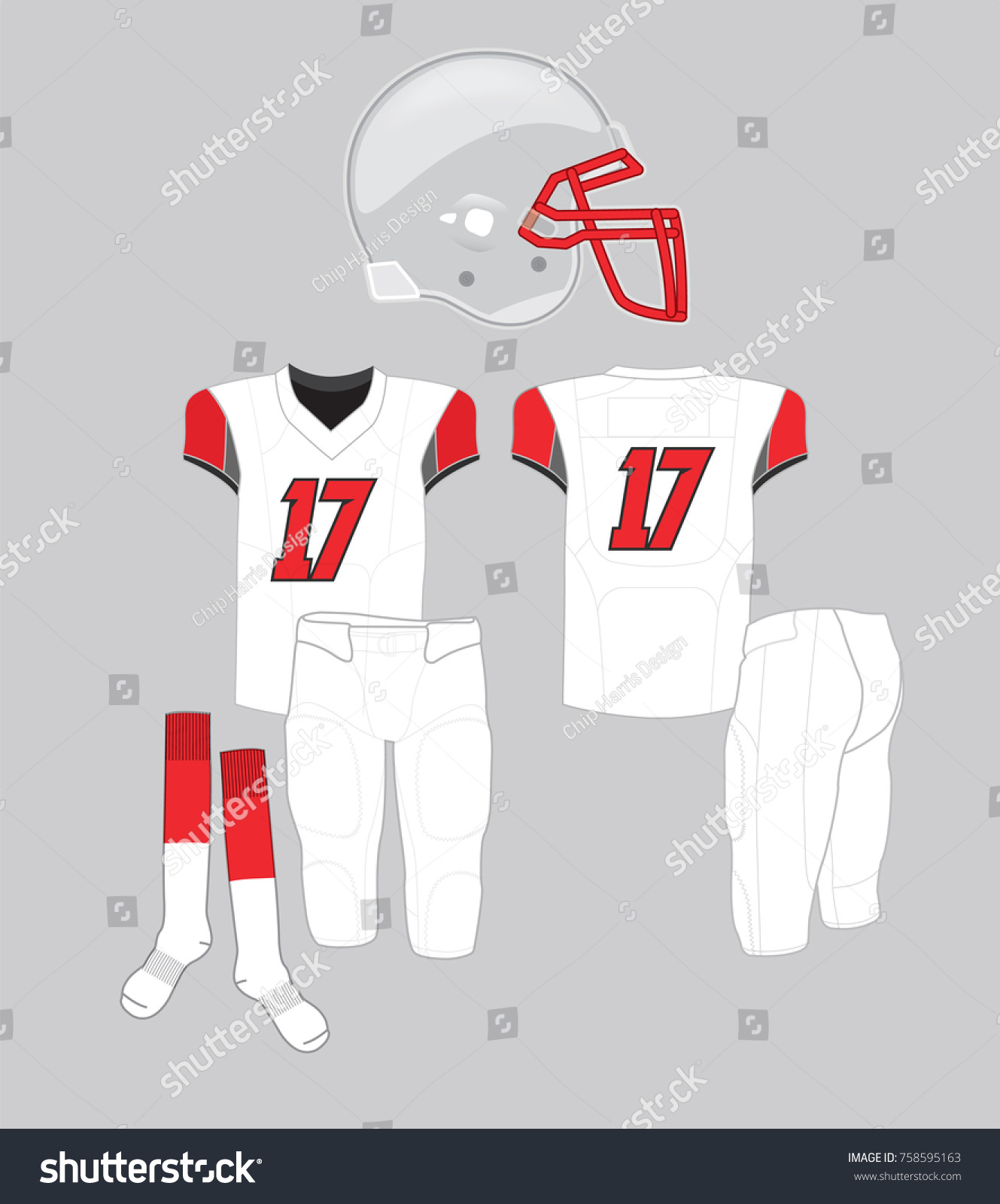 Vector Football Uniform Template Stock Vector (Royalty Free) 758595163