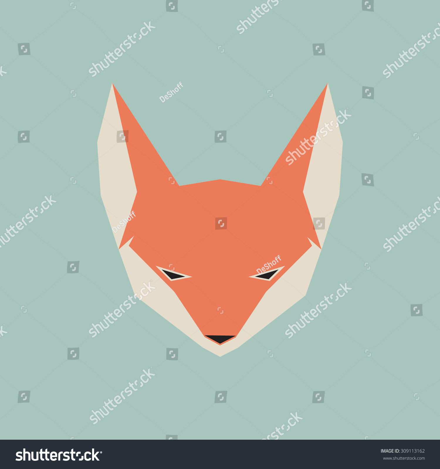 Vector Fox Head Icon Fox Face Stock Vector (Royalty Free) 309113162