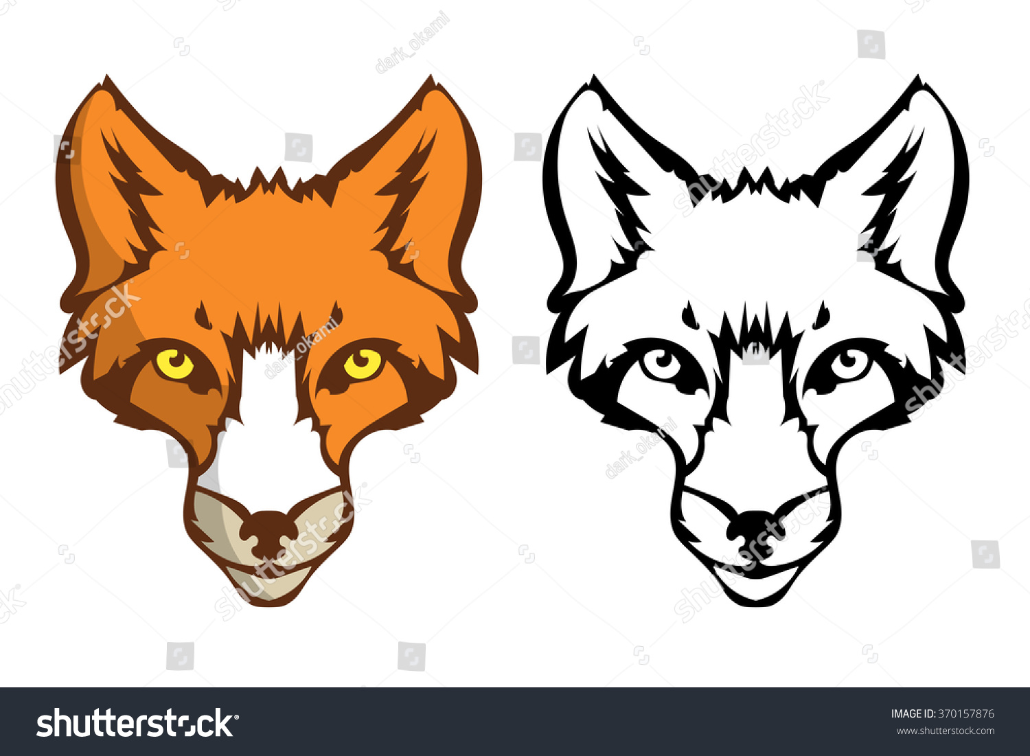 Vector Foxs Head Design Element On Stock Vector (Royalty Free) 370157876