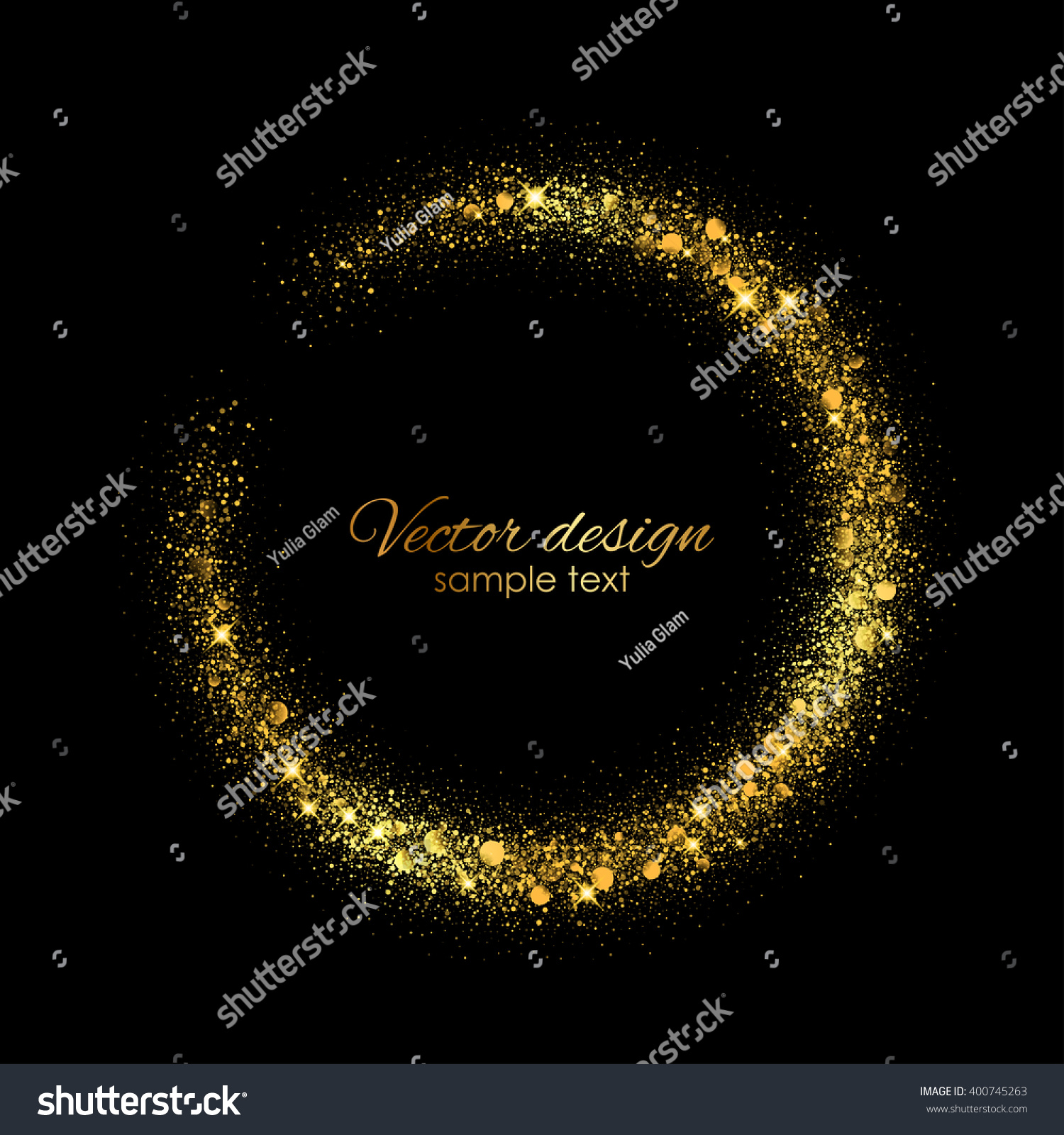 Vector Frame Gold Sparkles Stock Vector 400745263 - Shutterstock
