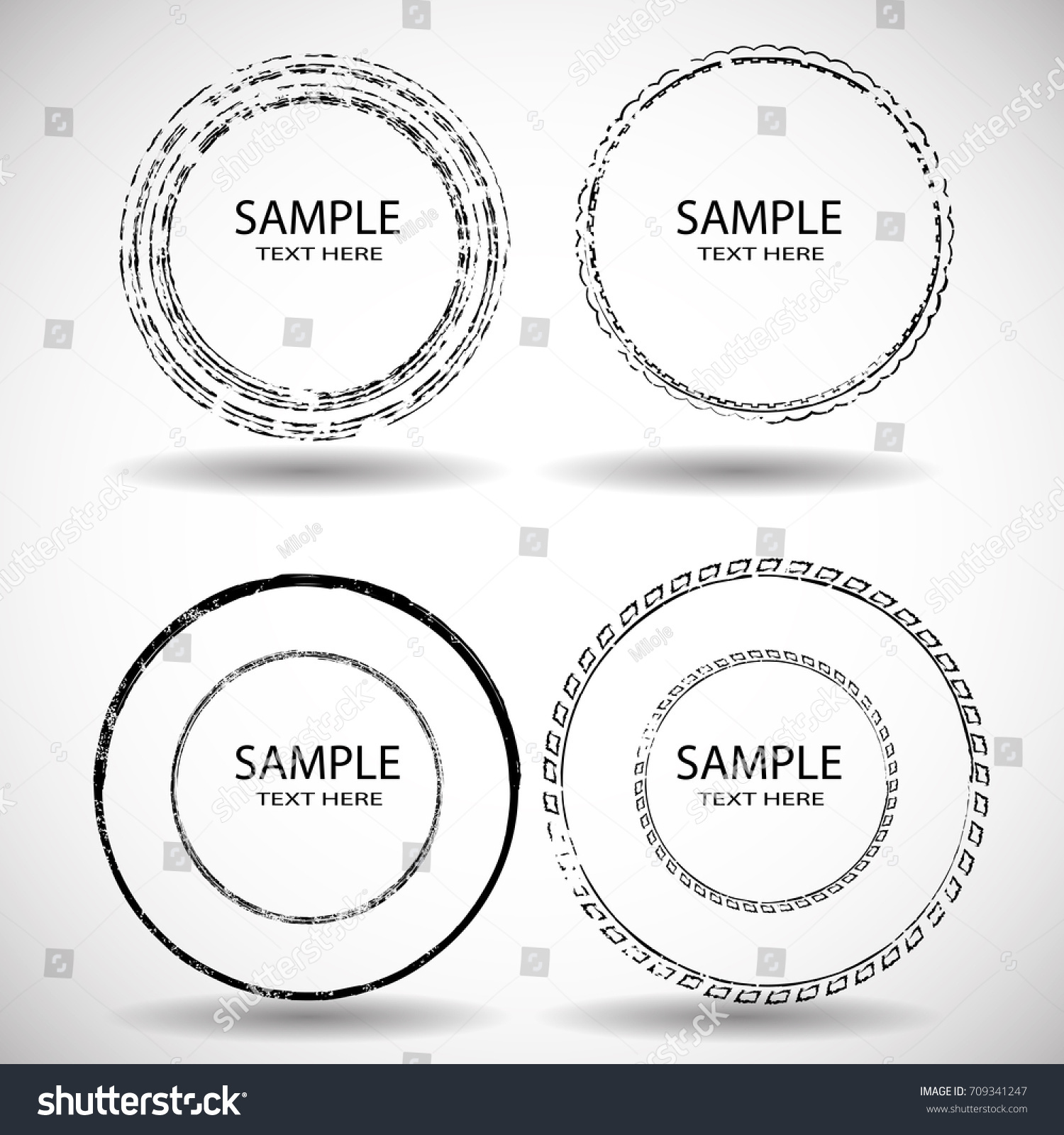 Vector Frames Circle Image Distress Texture Stock Vector (Royalty Free ...