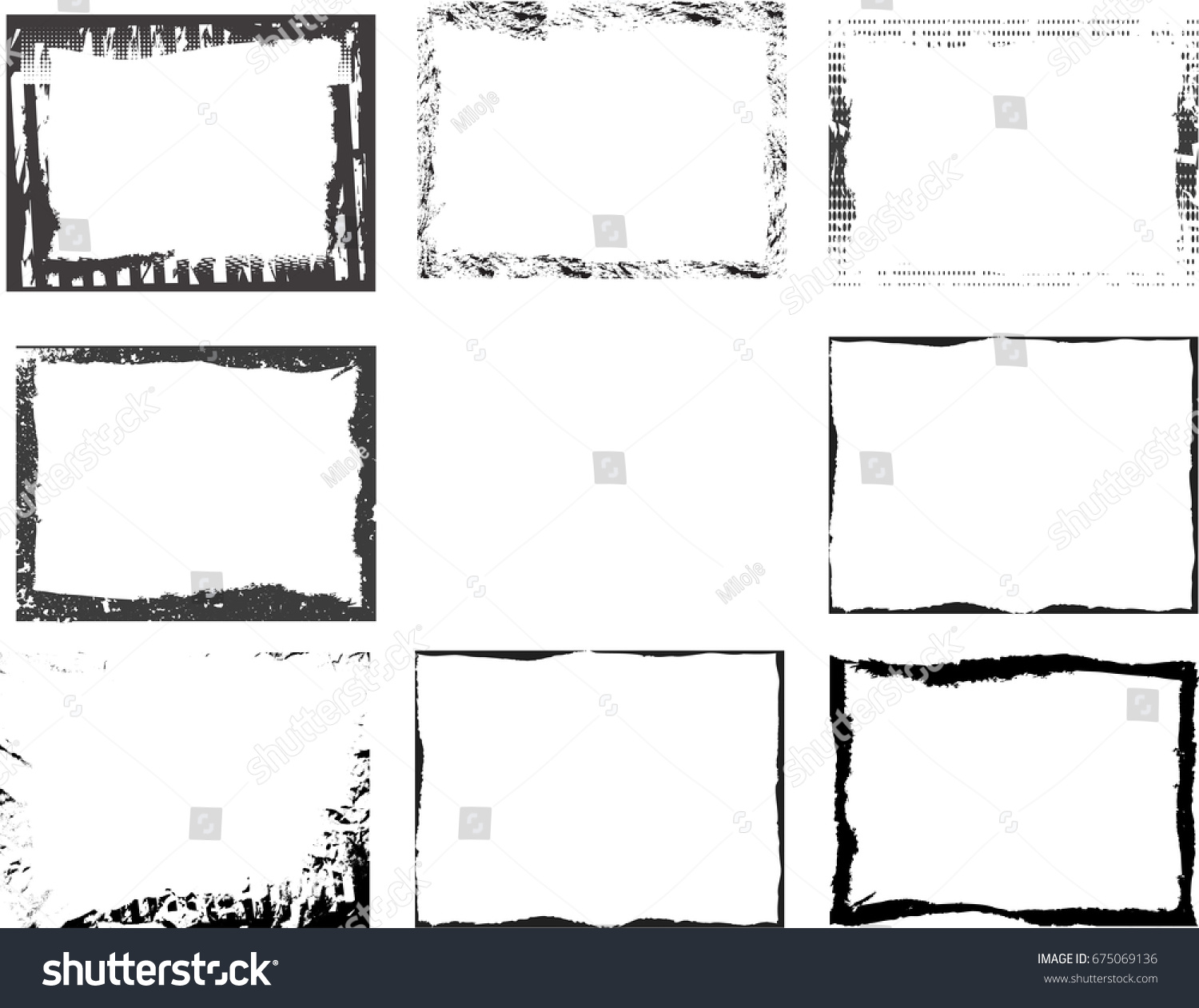 Vector Frames Rectangles Image Distress Texture Stock Vector (Royalty ...
