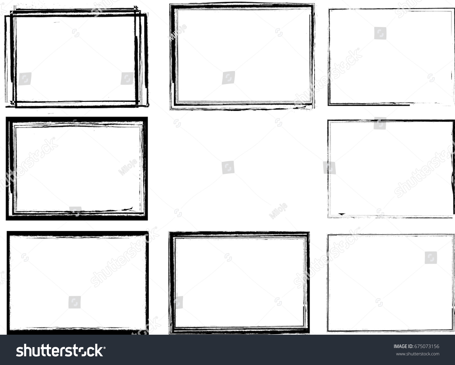 Vector Frames Rectangles Image Distress Texture Stock Vector (Royalty ...