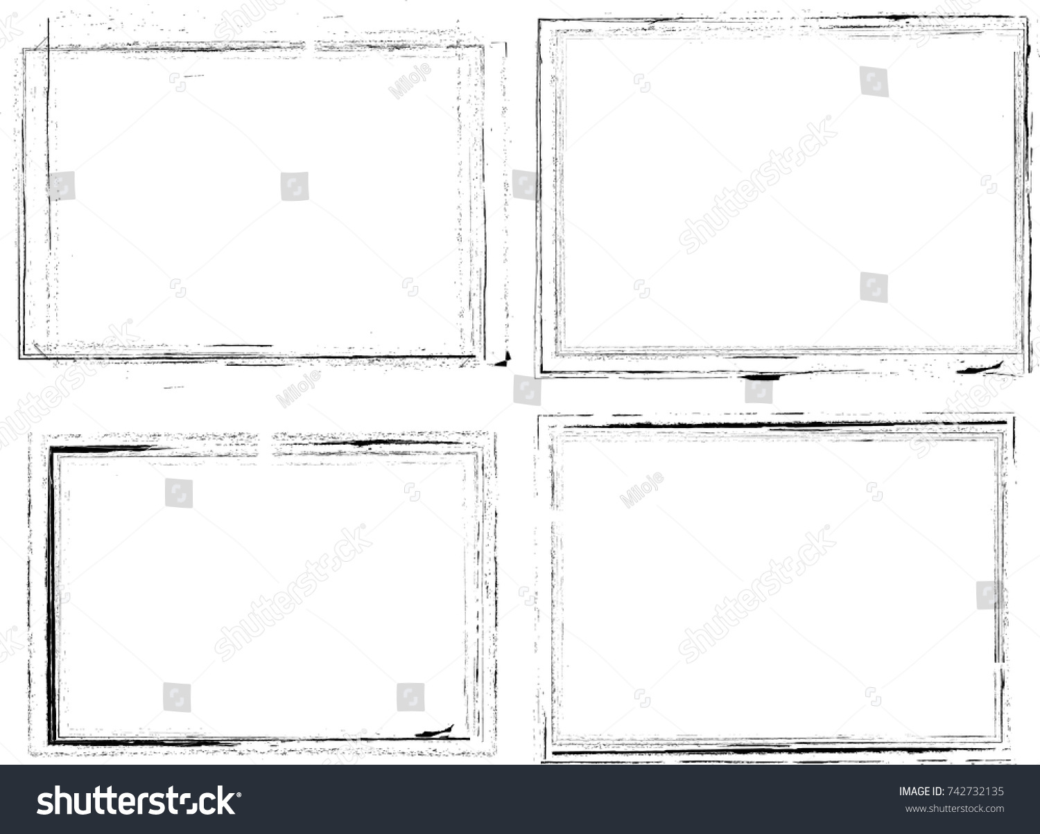 Vector Frames Rectangles Image Distress Texture Stock Vector (Royalty ...
