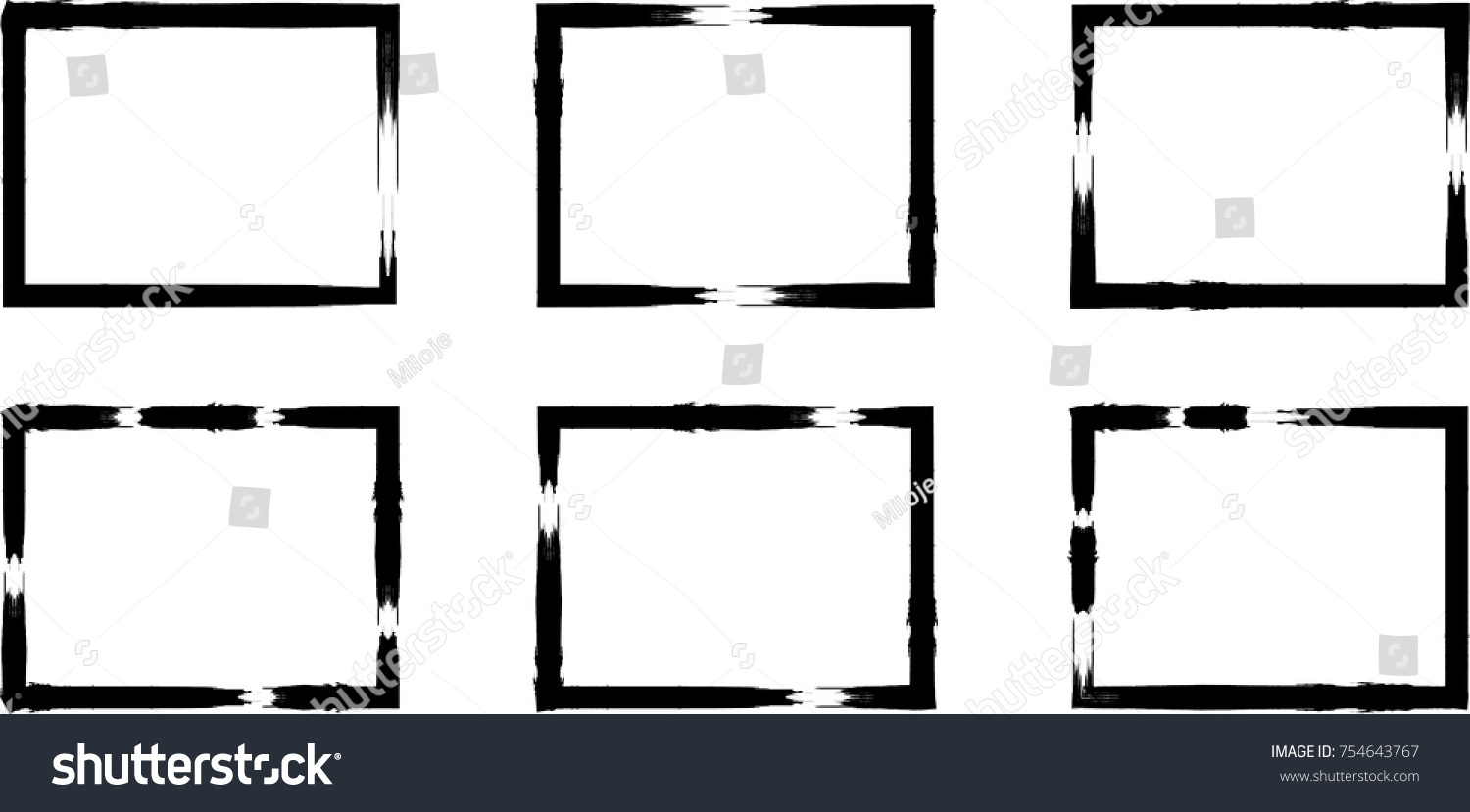 Vector Frames Rectangles Image Distress Texture Stock Vector (Royalty ...