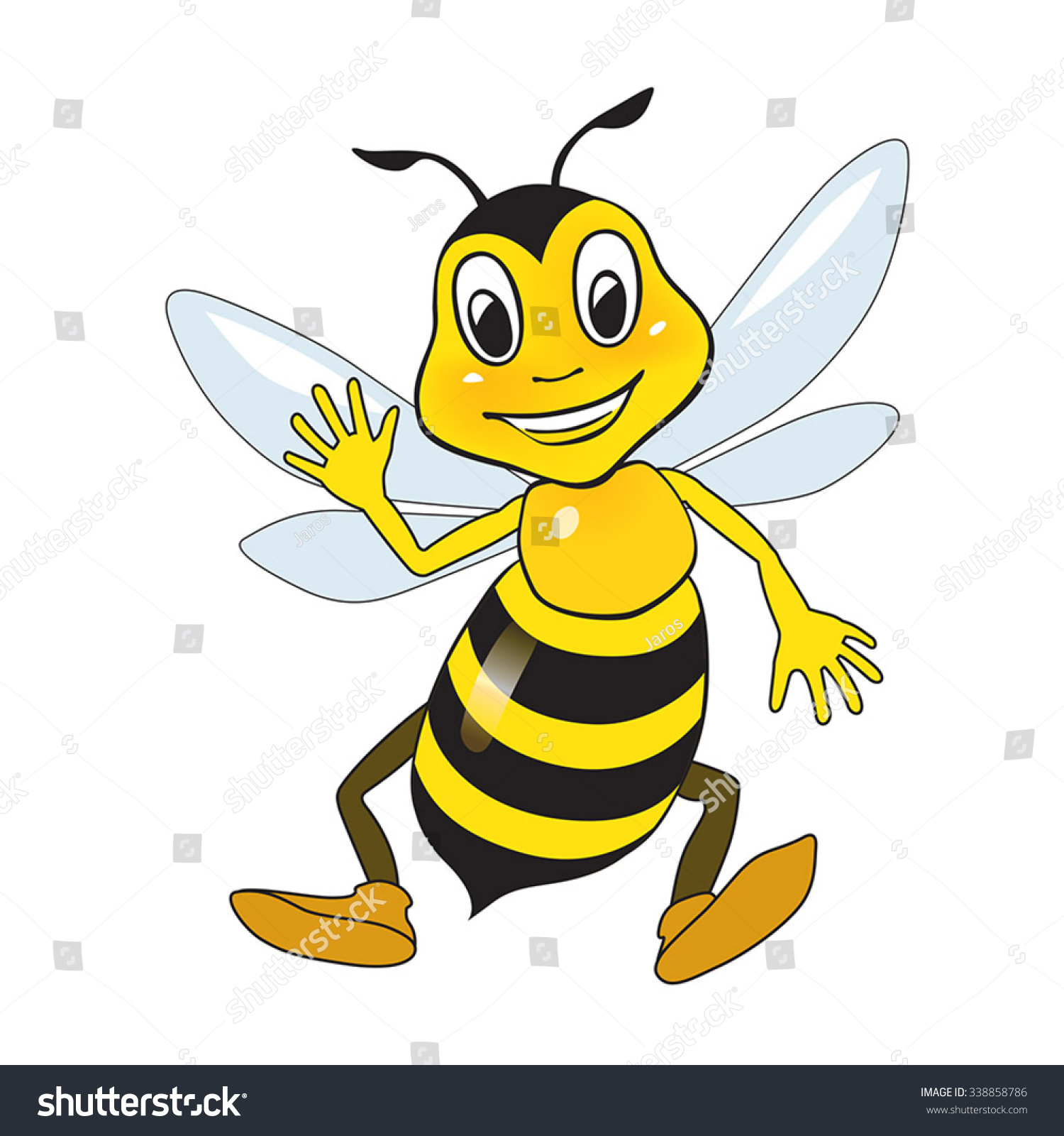 Vector Friendly Cartoon Flying Bee Illustration: vector de stock (libre ...