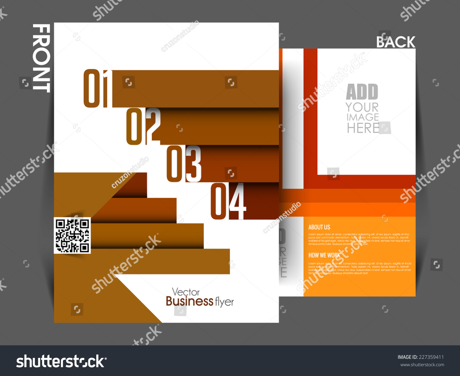 Vector Front Back Flyer Template Poster Stock Vector (Royalty Free ...