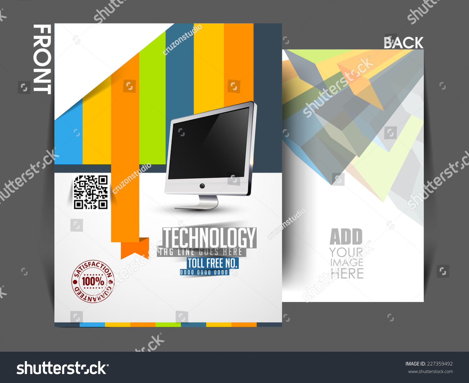 Vector Front Back Flyer Template Poster: vetor stock (livre de direitos ...