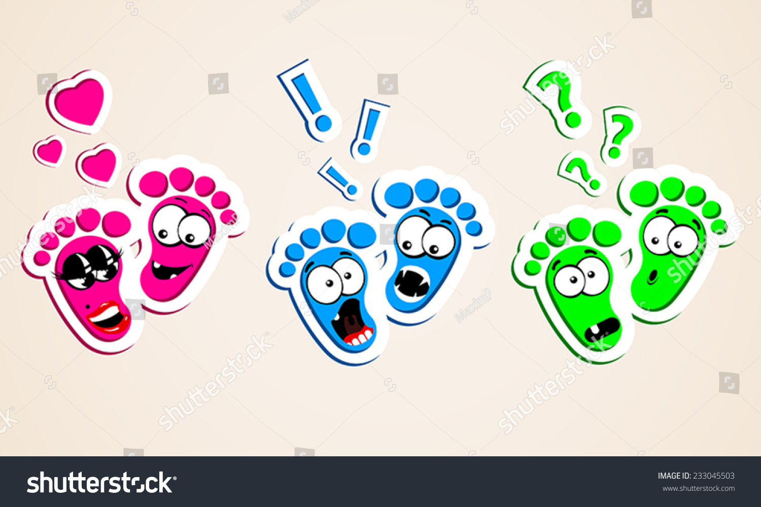 Vector Funny Baby Footprints Stock Vector (Royalty Free) 233045503 ...
