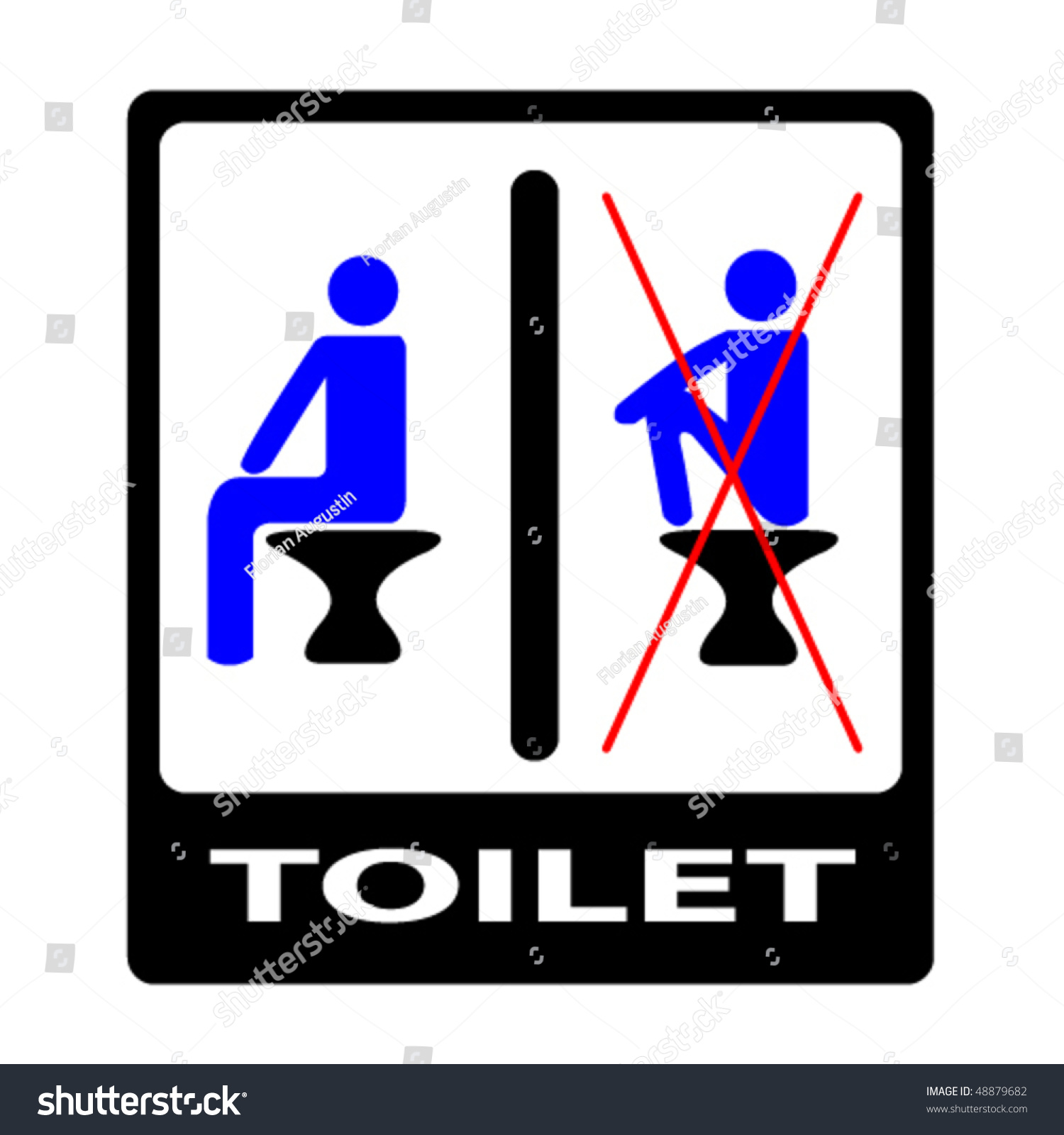 Vector Funny Educative Toilet Sign: vector de stock (libre de regalías ...