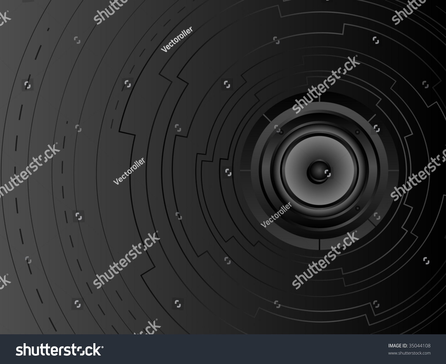Vector Futuristic Music Background Stock Vector (Royalty Free) 35044108