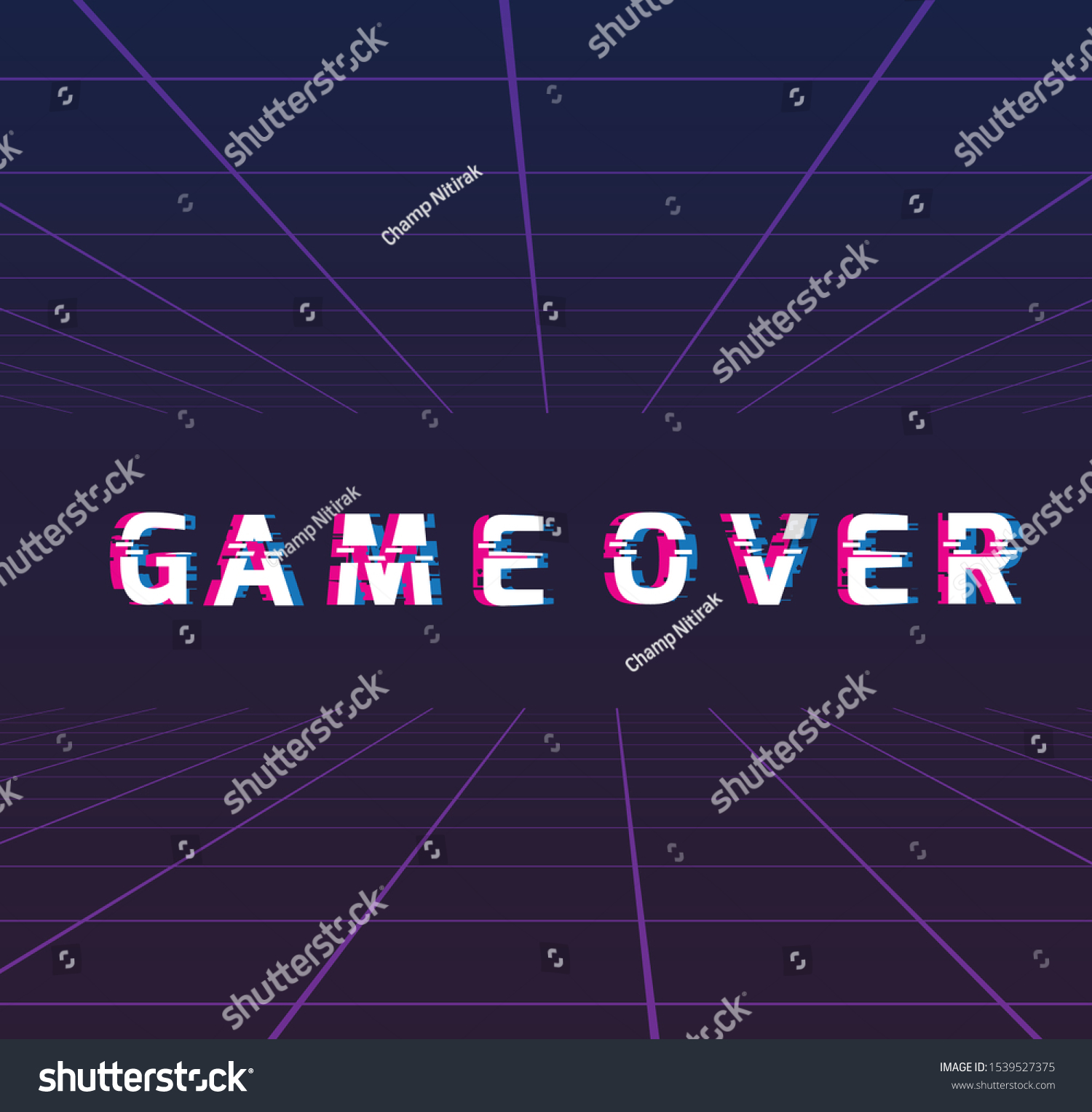 Vector Game Over Retro Background Retro: เวกเตอร์สต็อก (ปลอดค่า ...