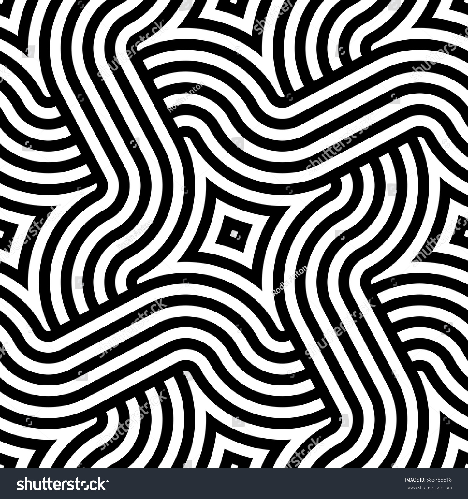 Vector Geometric Pattern Seamless Braided Linear Stock Vector (Royalty ...