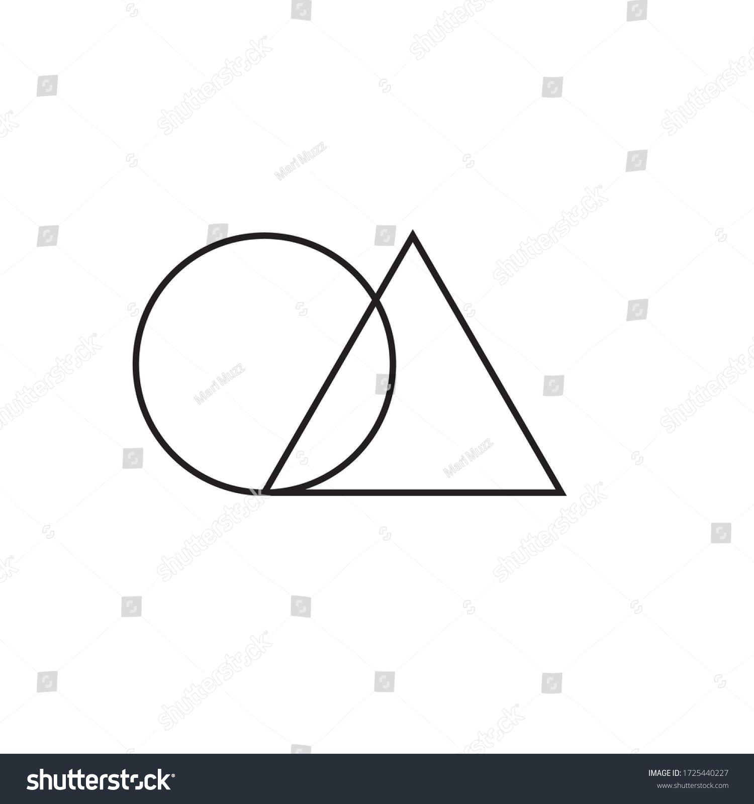 Vector Geometrical Figure Circle Triangle Intersecting Stock Vector ...