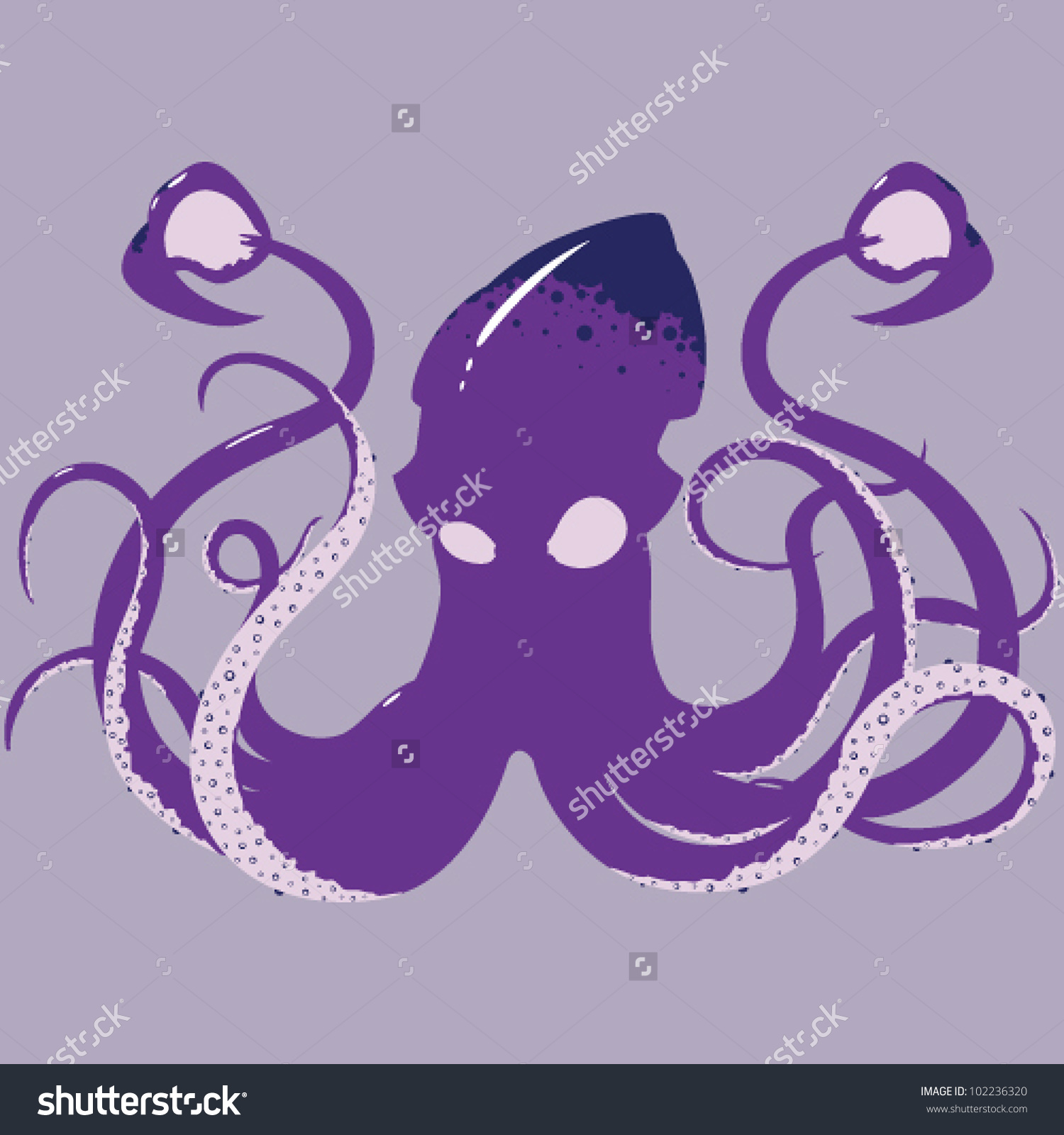 Vector Giant Squid Design Purple: vector de stock (libre de regalías ...