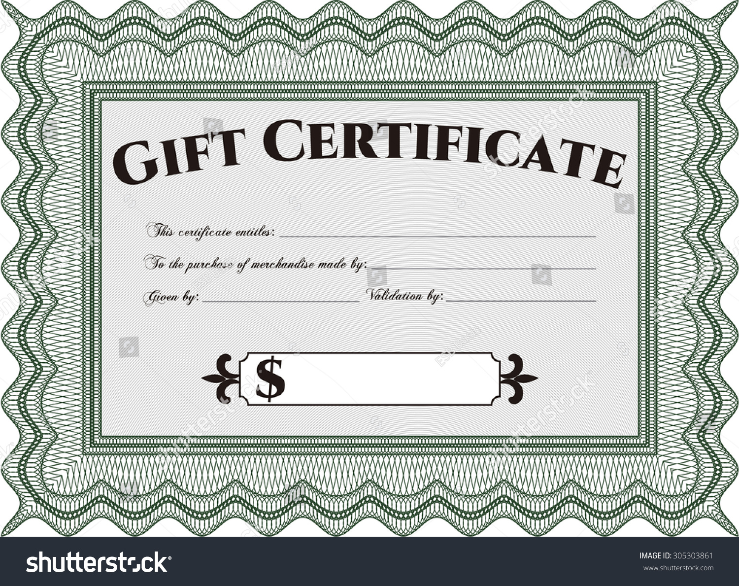 Vector Gift Certificate Border Framewith Guilloche Stock Vector ...