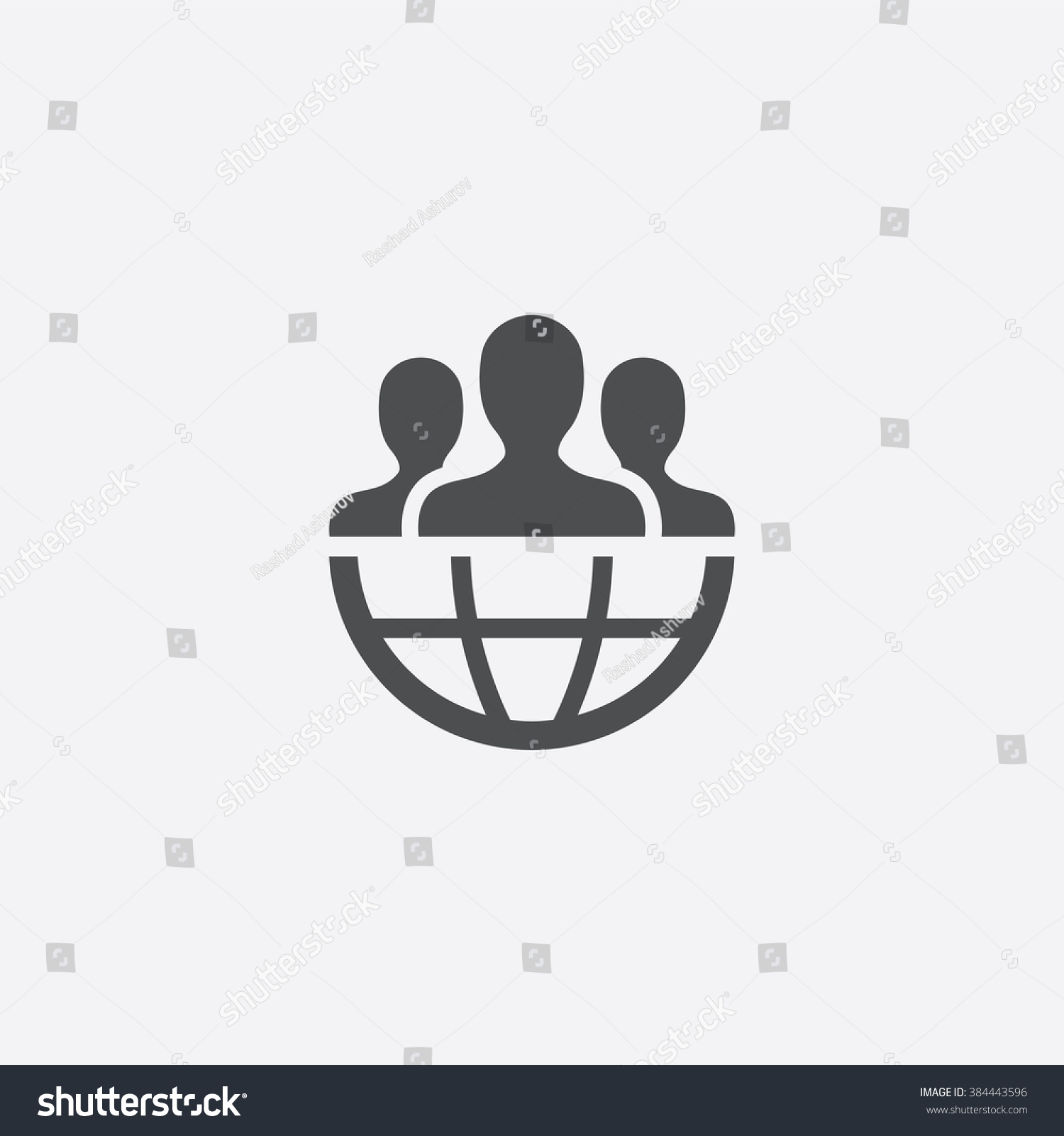Vector Global Team Icon Stock Vector (Royalty Free) 384443596 ...